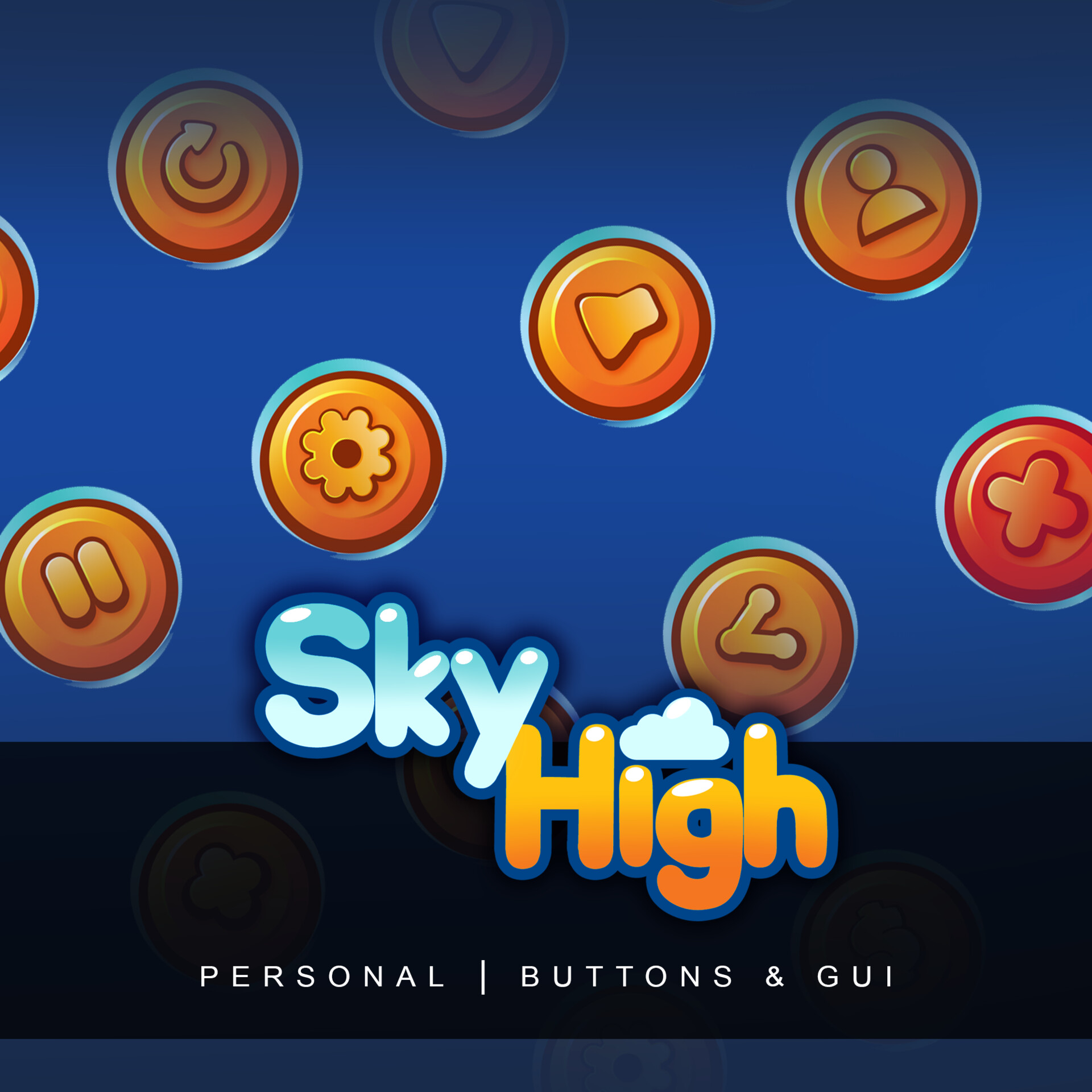 ArtStation - Sky High: Buttons and GUI