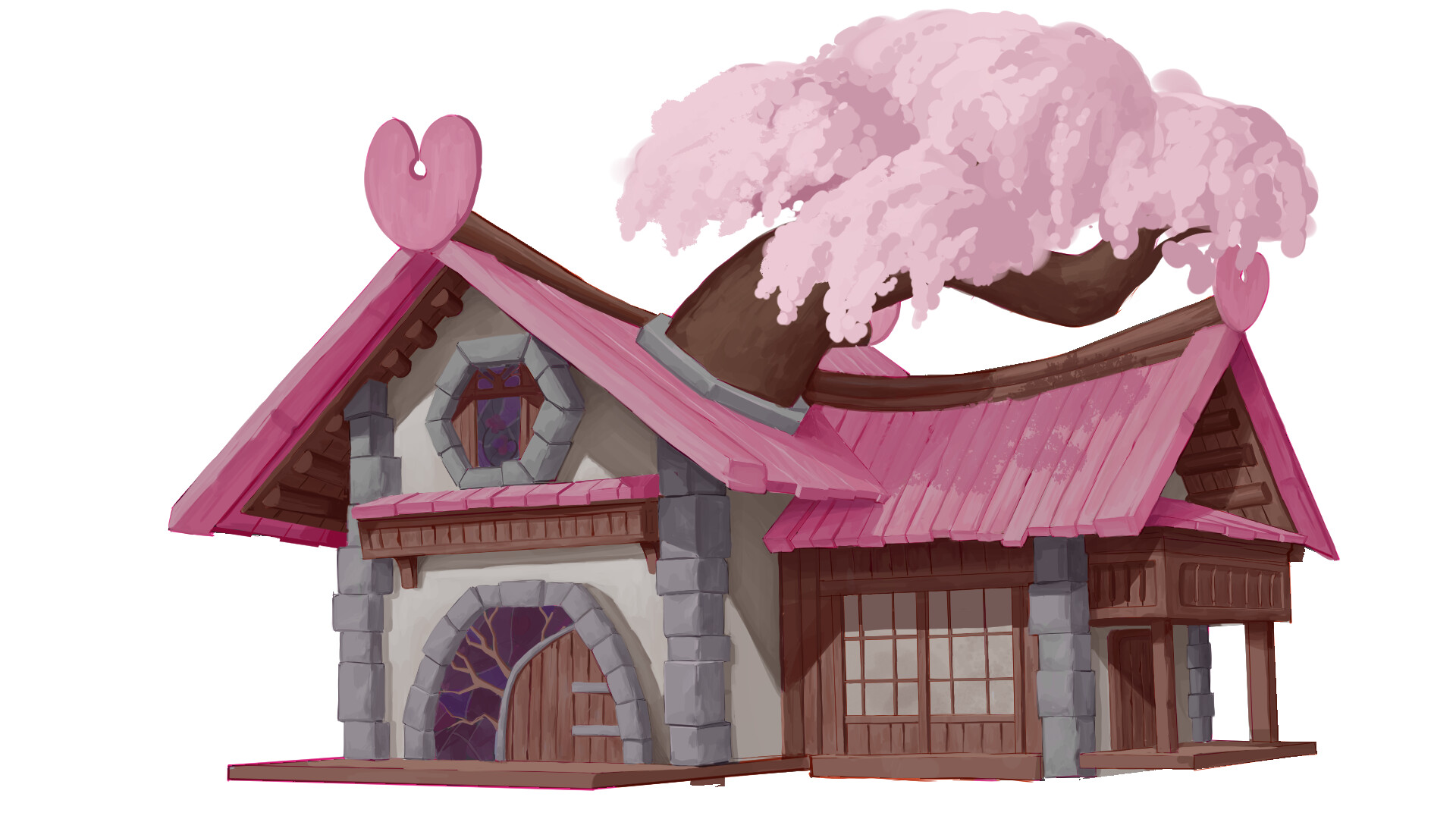 ArtStation - Environment design - Cherry tree City (1)