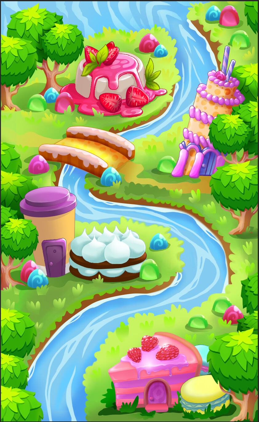 ArtStation - Background for game + cartoon props