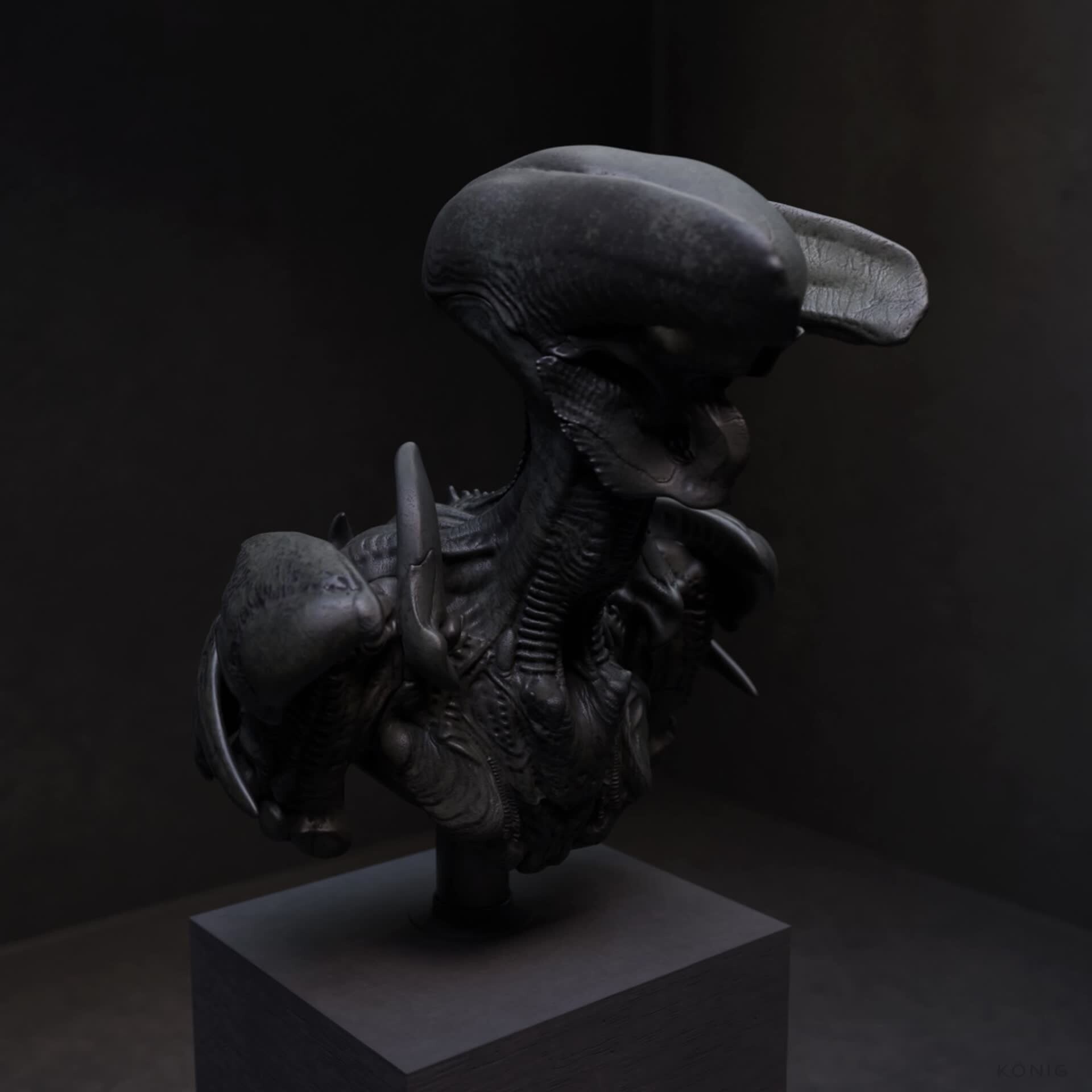 ArtStation - Alien bust turnaround