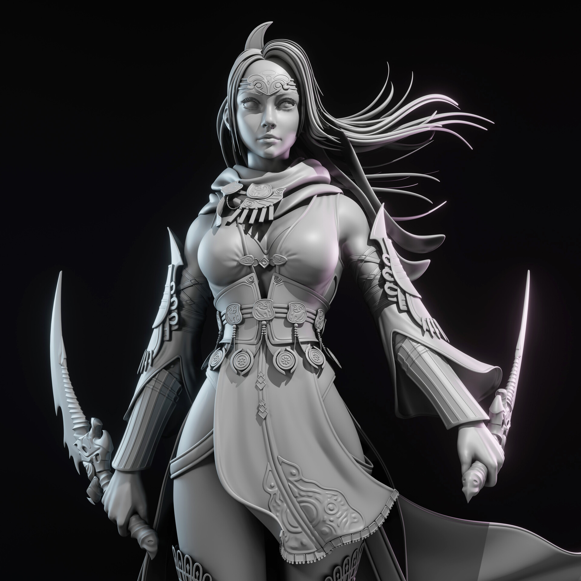 ArtStation - Tianya Mingyue Sword 3D Character Modeling