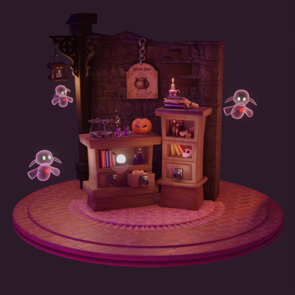 ArtStation - 【 Rowena's Study Corner / Furniture and Props Modelling】