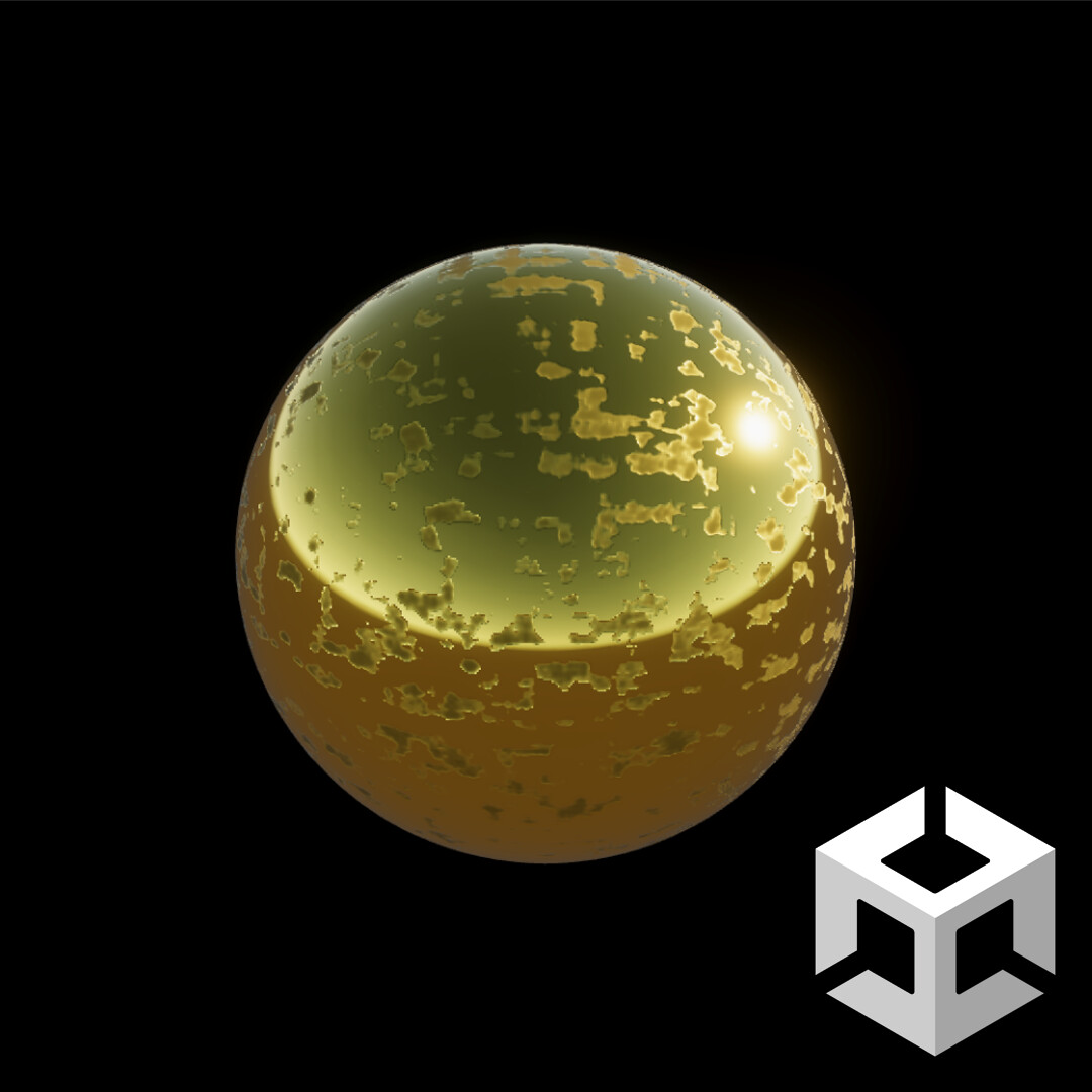 ArtStation - Damaged gold Unity shader material