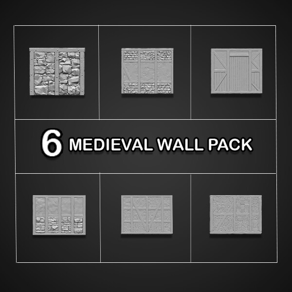 ArtStation - 6 Medieval Wall Pack