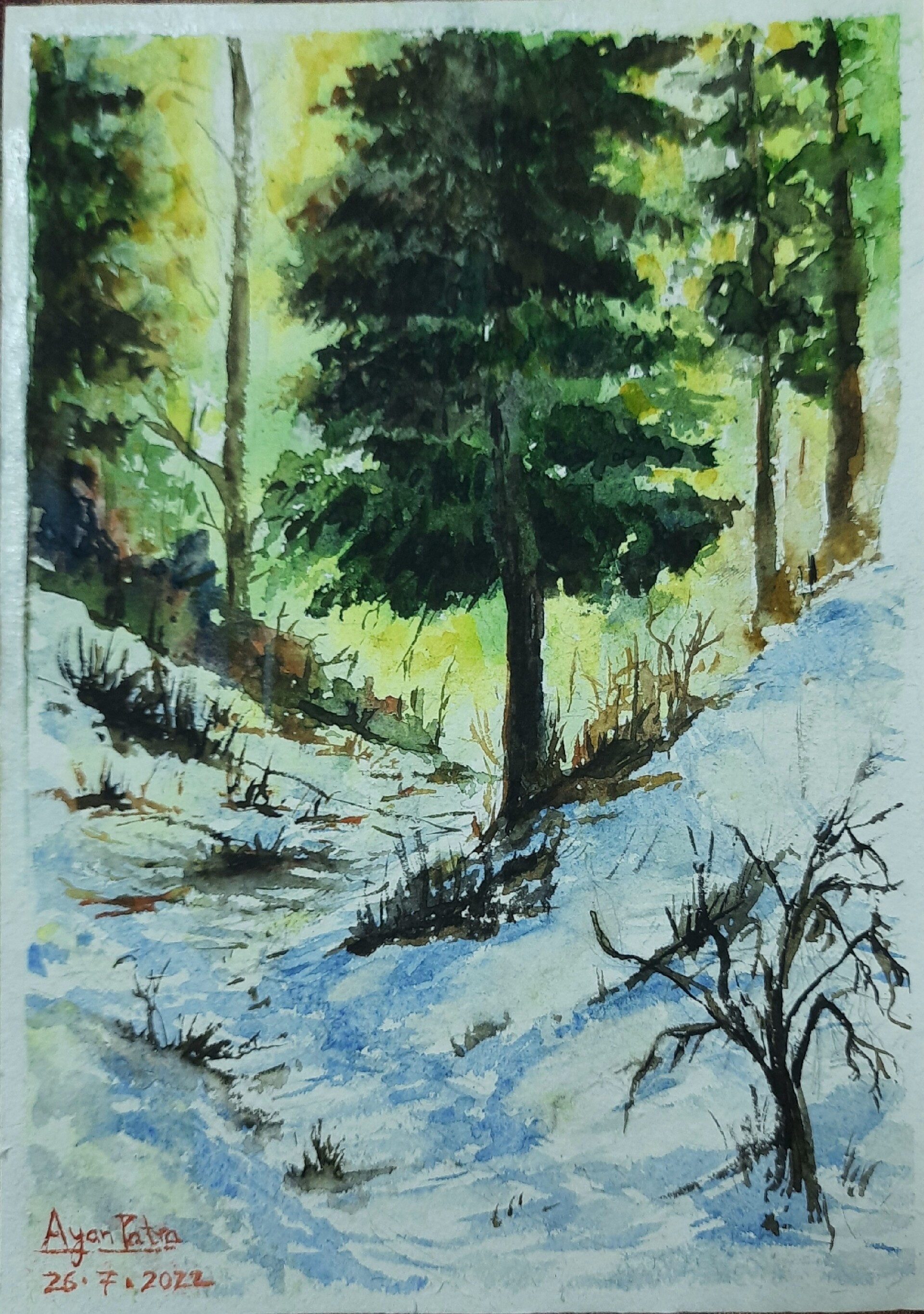 ArtStation - A snowy path