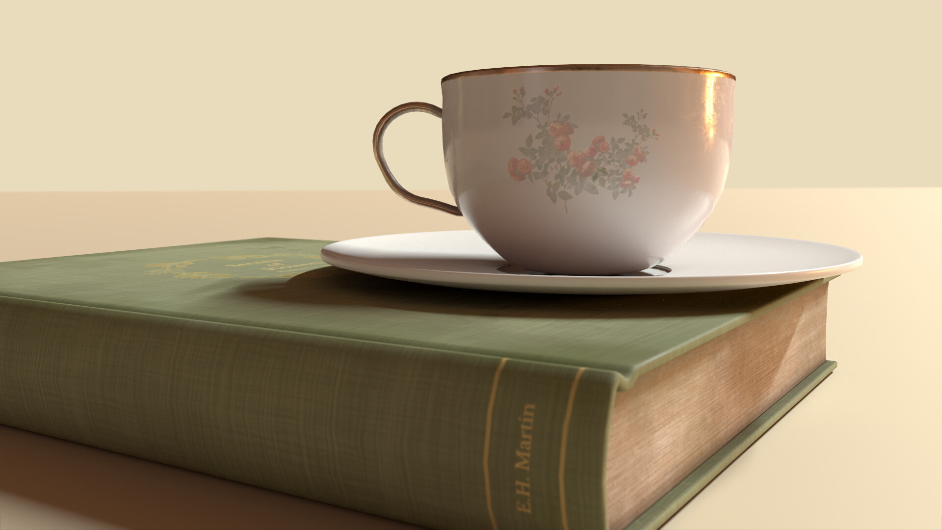 ArtStation - Vintage Teacup + Book