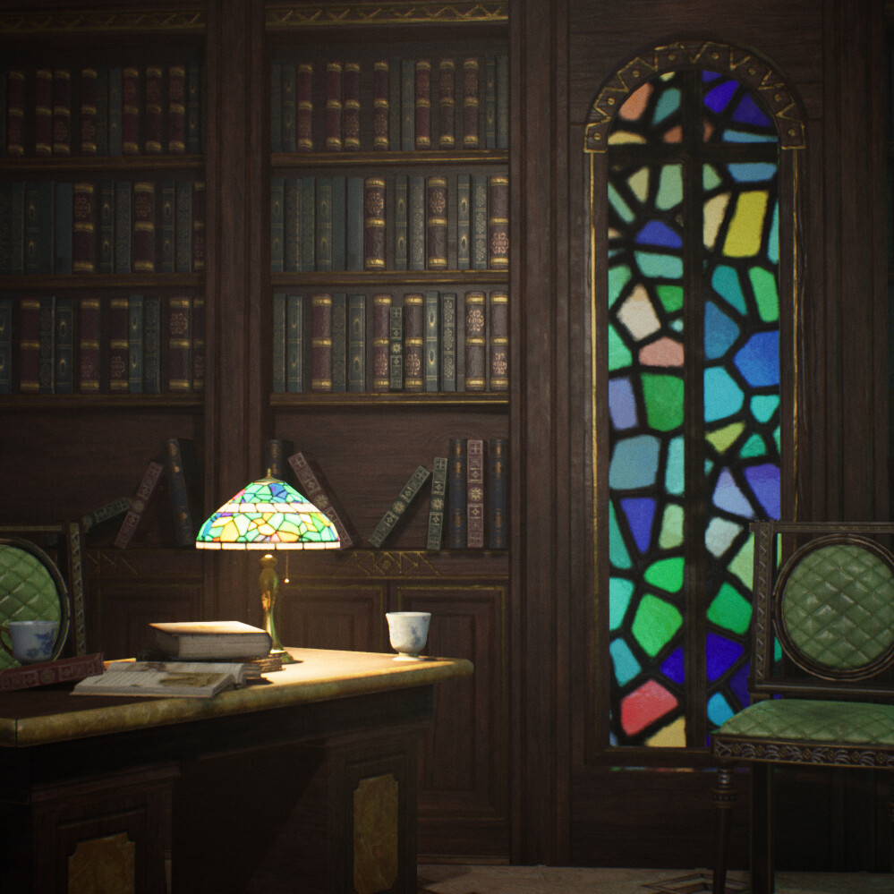 ArtStation - Art Deco Reading Room