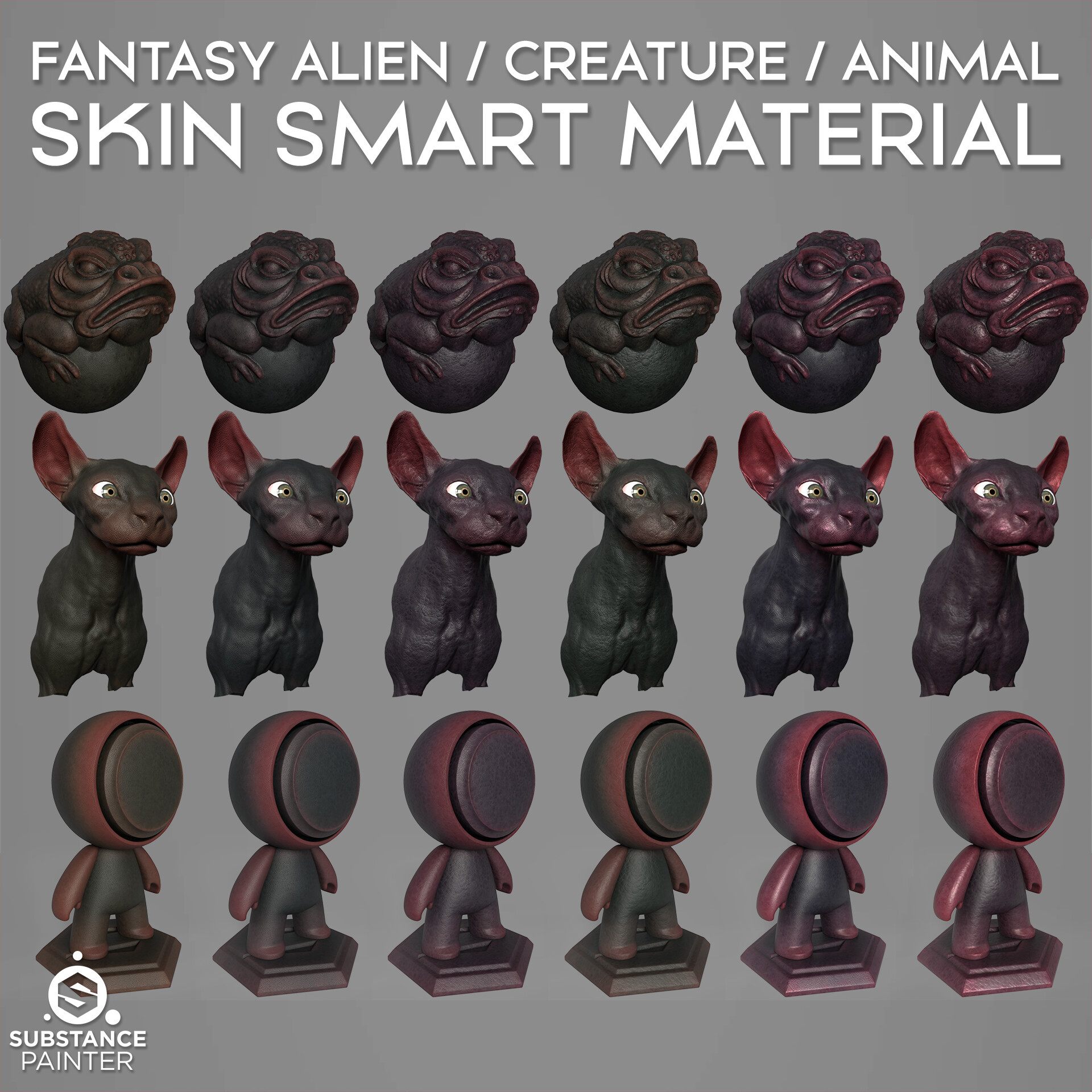 ArtStation - Fantasy Alien / Creature / Animal Skin Smart Material ...