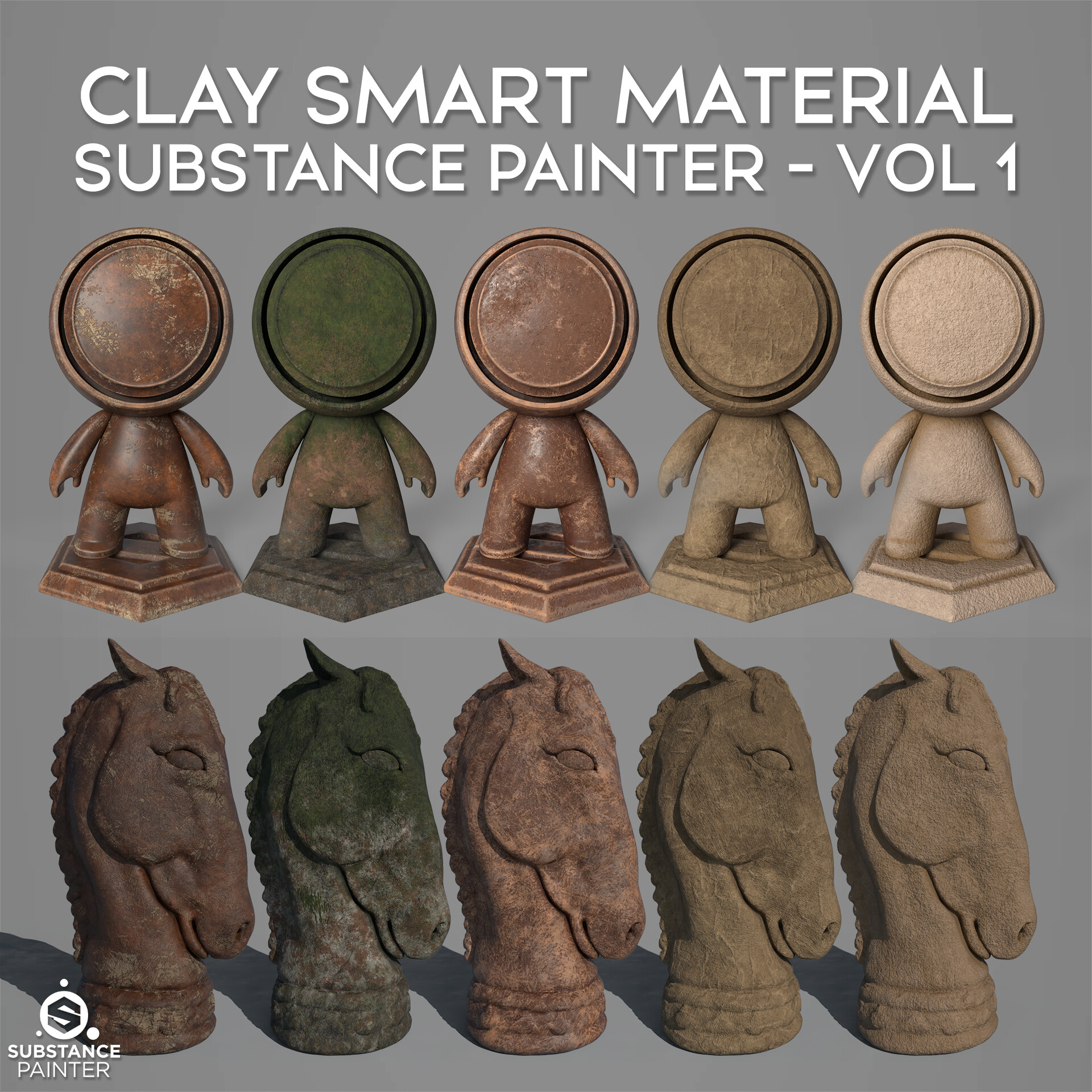 ArtStation - Clay Smart Material - Substance Painter - Vol 1
