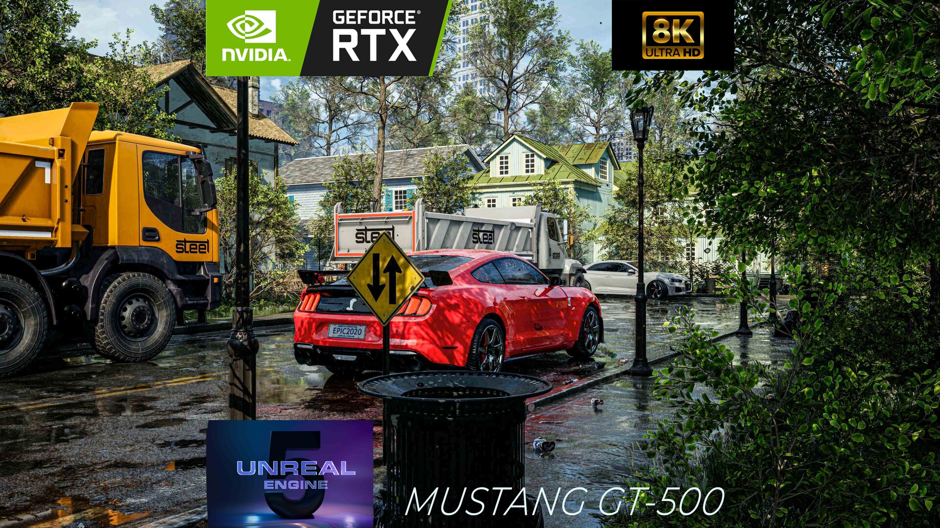 ArtStation - Rainy Mustang GT500 - but in 8k 60 fps! | UE5 RTX Real ...