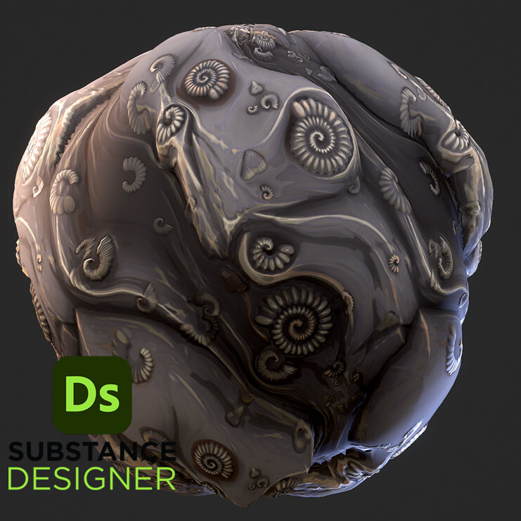 ArtStation - Stylized Fossil - Substance 3D Designer