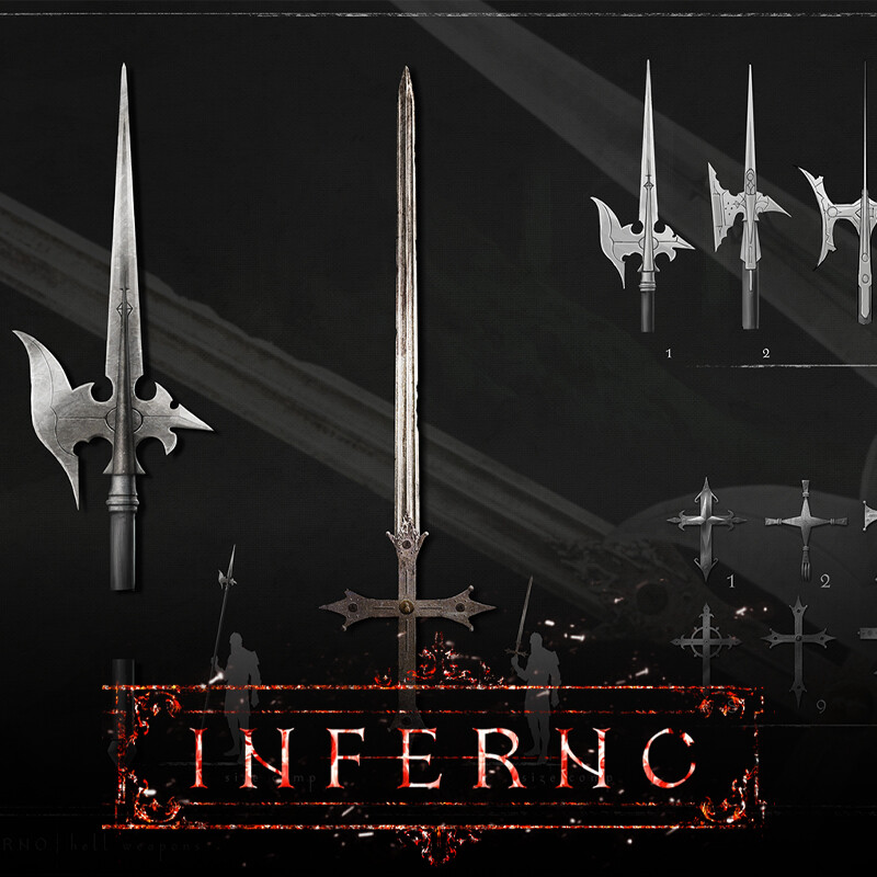 ArtStation - Dante's sword / cross halberd concept art