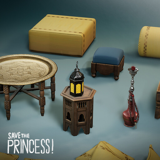 ArtStation - Arabian Sheesha Lounge Props