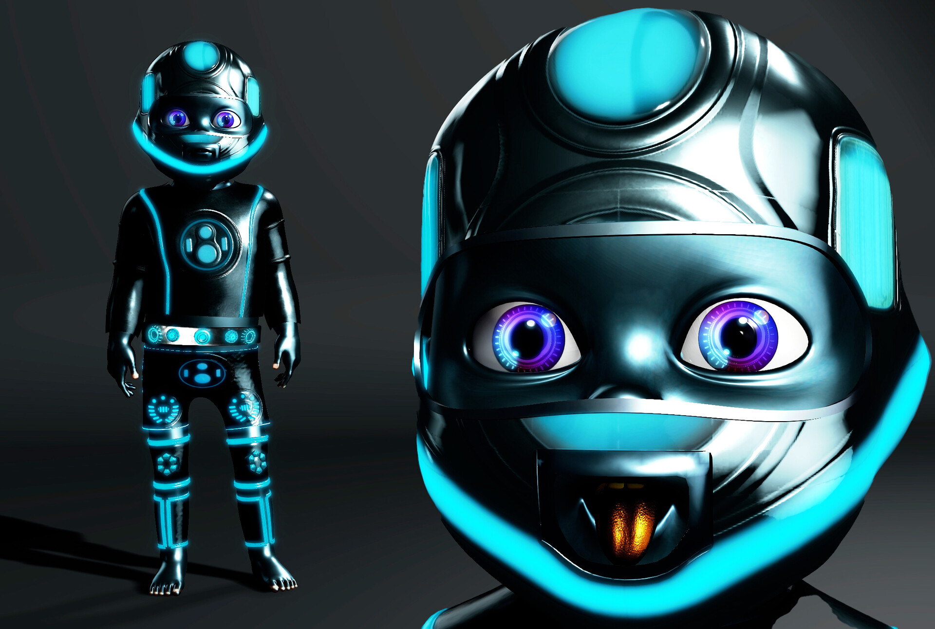 ArtStation - 3D Cartoon Baby Robot for VR, AR or Animation.