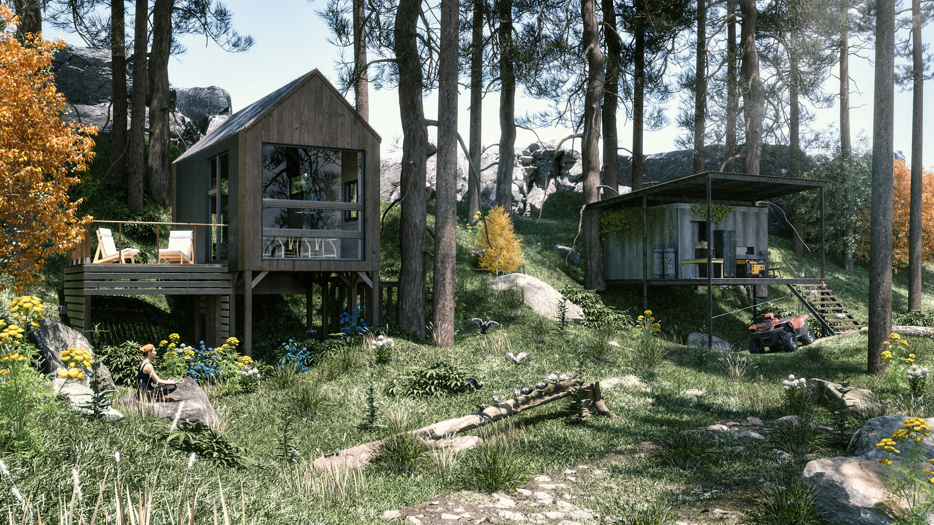ArtStation - Tiny Cabin in Forest