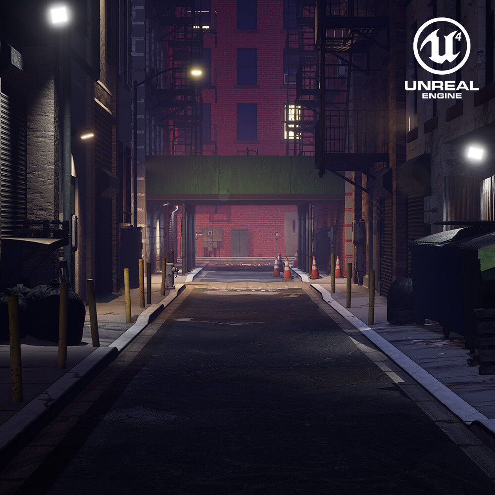 ArtStation - New-York alley at Night