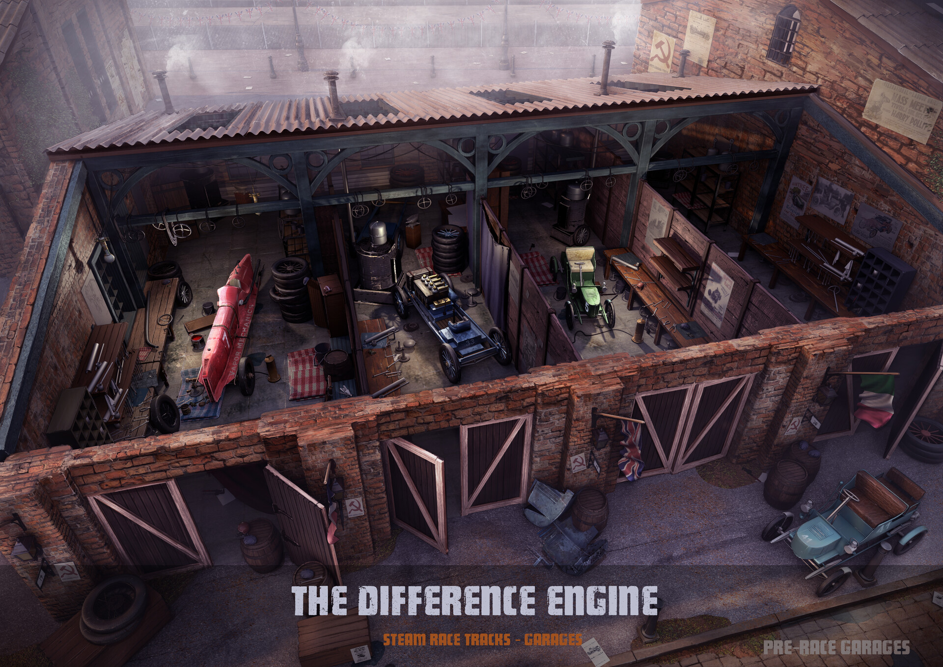 ArtStation - The Difference Engine - Steam Race Track Garages