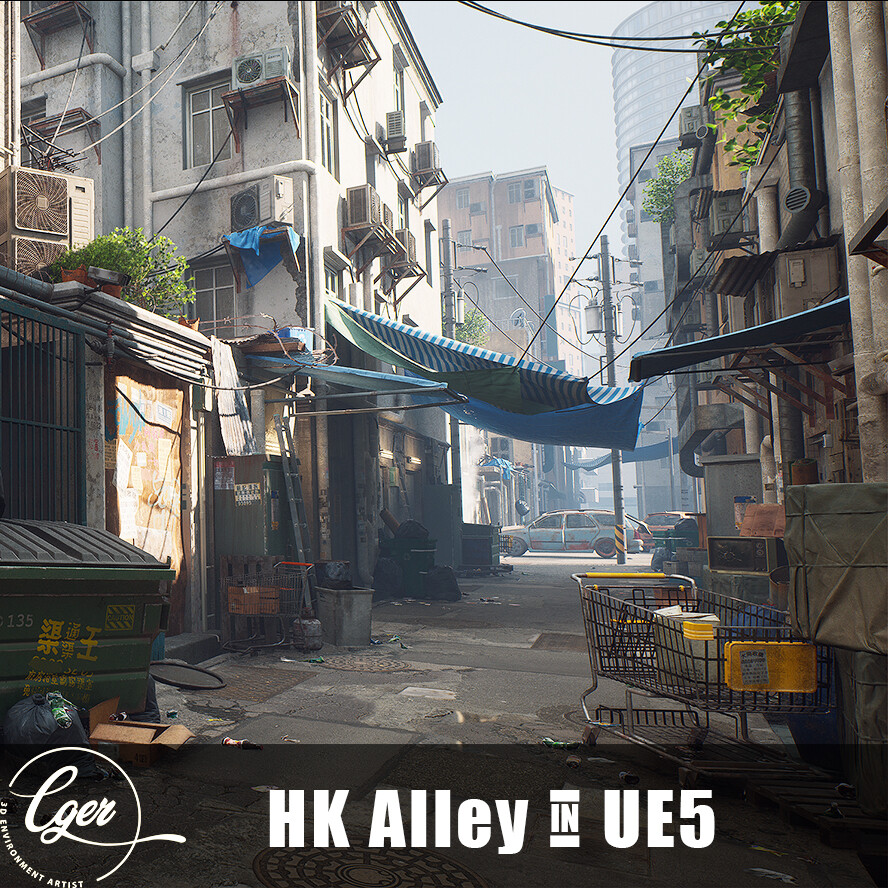 ArtStation - 香港小巷_HongKong Alley - UE5 Short 4 Days of Work-Tutorial