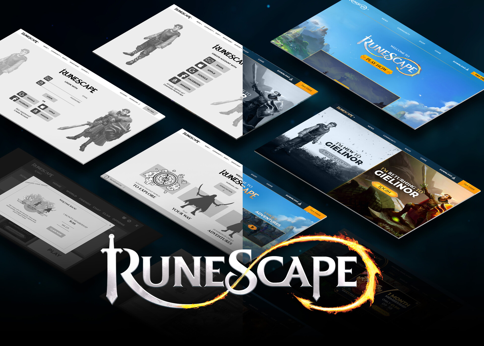 ArtStation - RuneScape - Login Flow UX/UI Overhaul Concept 2021
