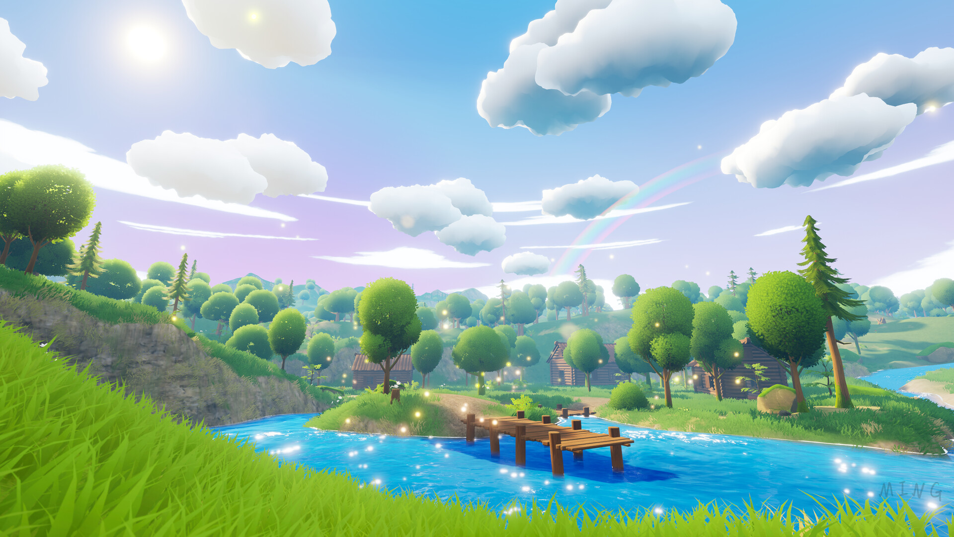 ArtStation - Stylized mountain forests