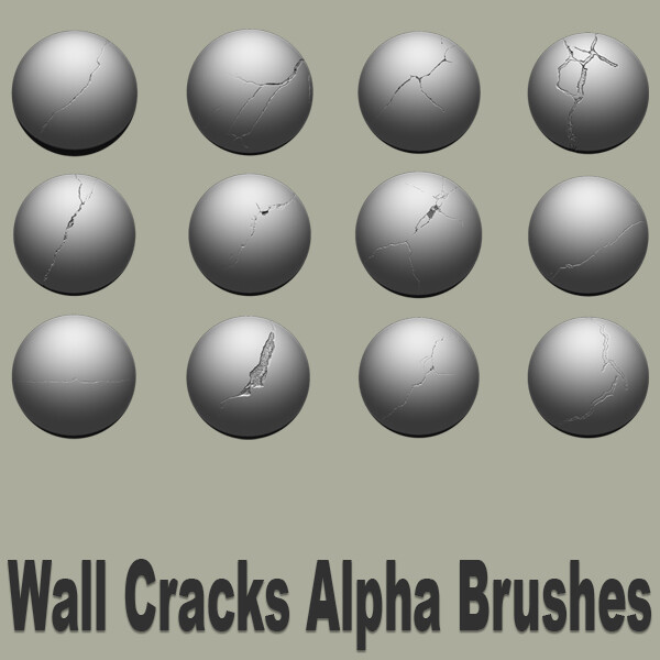 ArtStation - Wall Crack Alpha Brushes