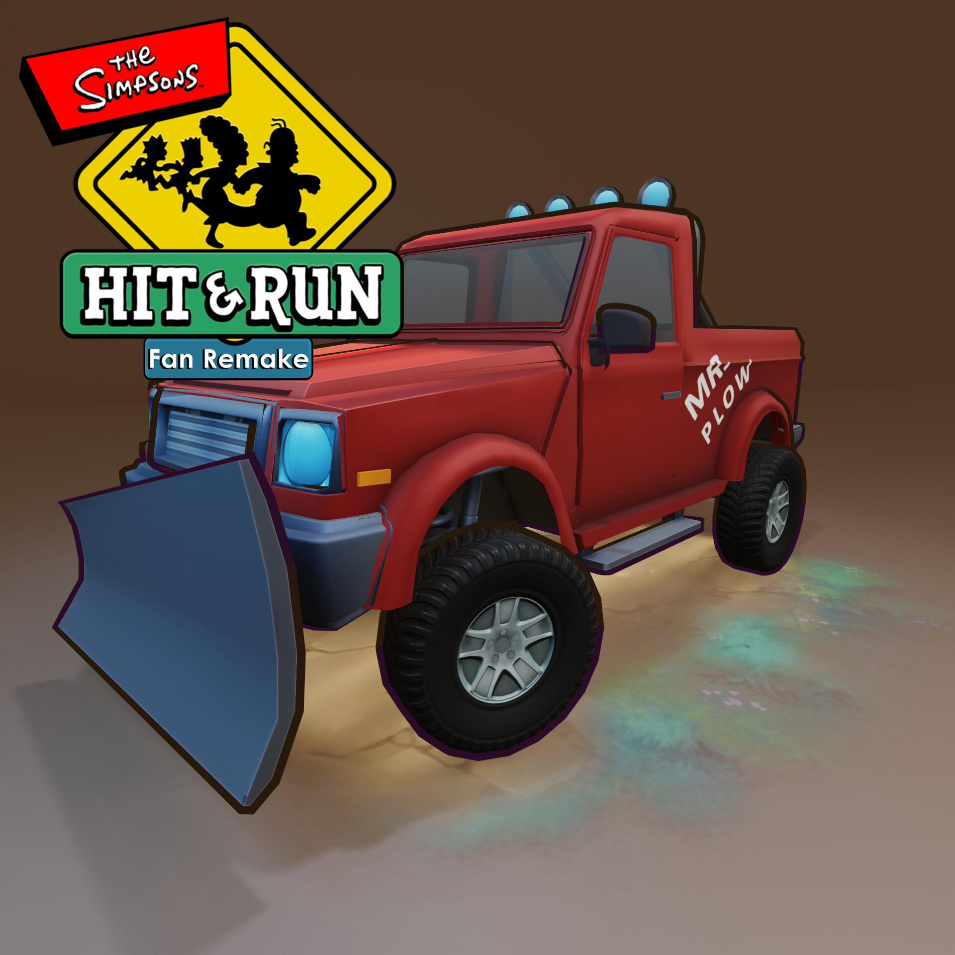 ArtStation - Simpson Hit n Run Mr. Plow (Fan Remake)