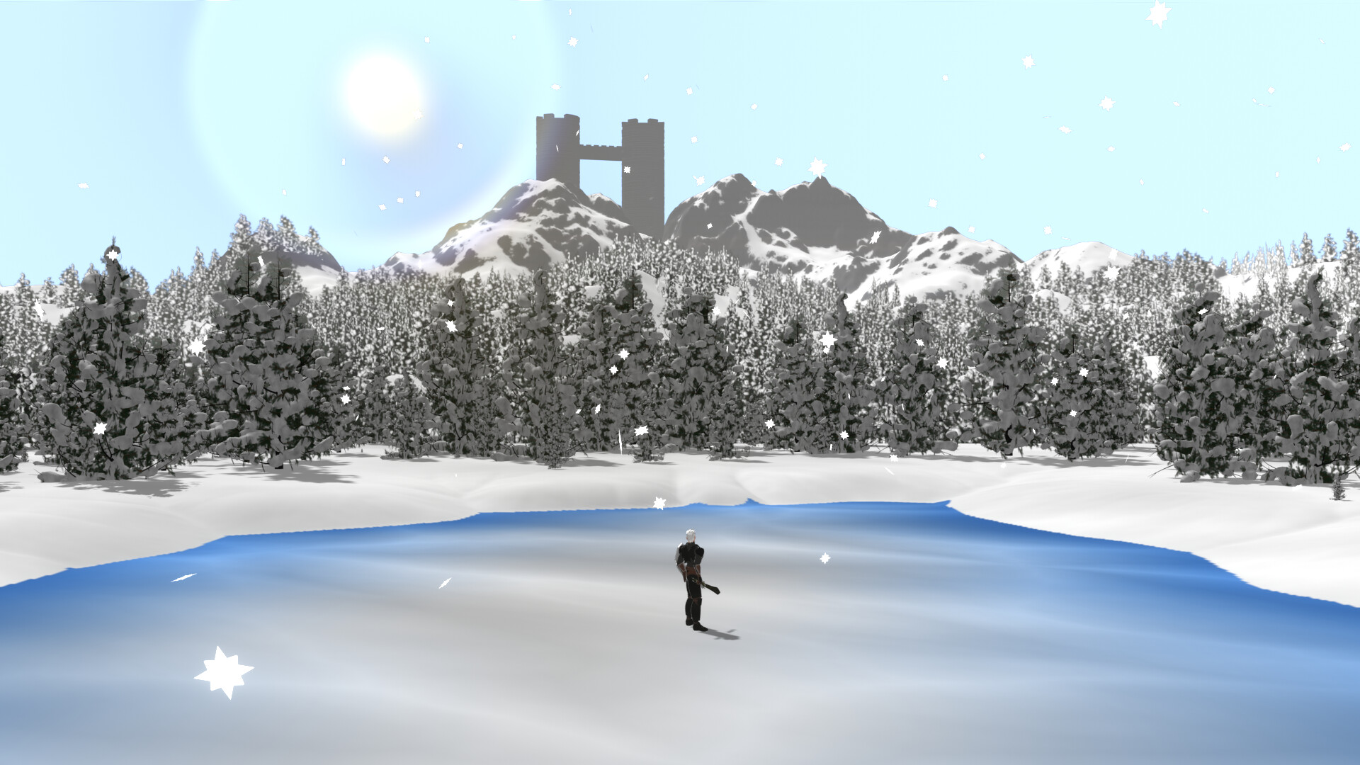 ArtStation - snowing cel-shaded 3d environment