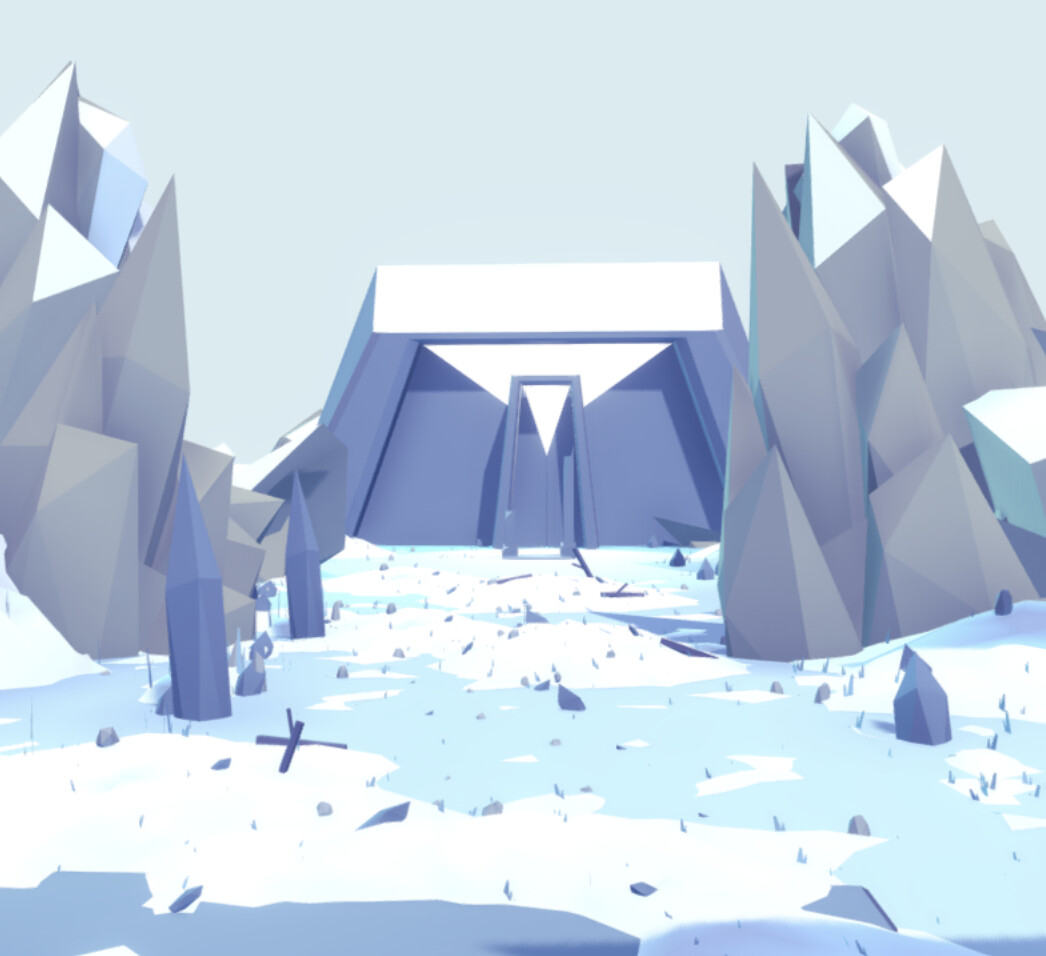 ArtStation - A door in snow - Low poly stylized environment