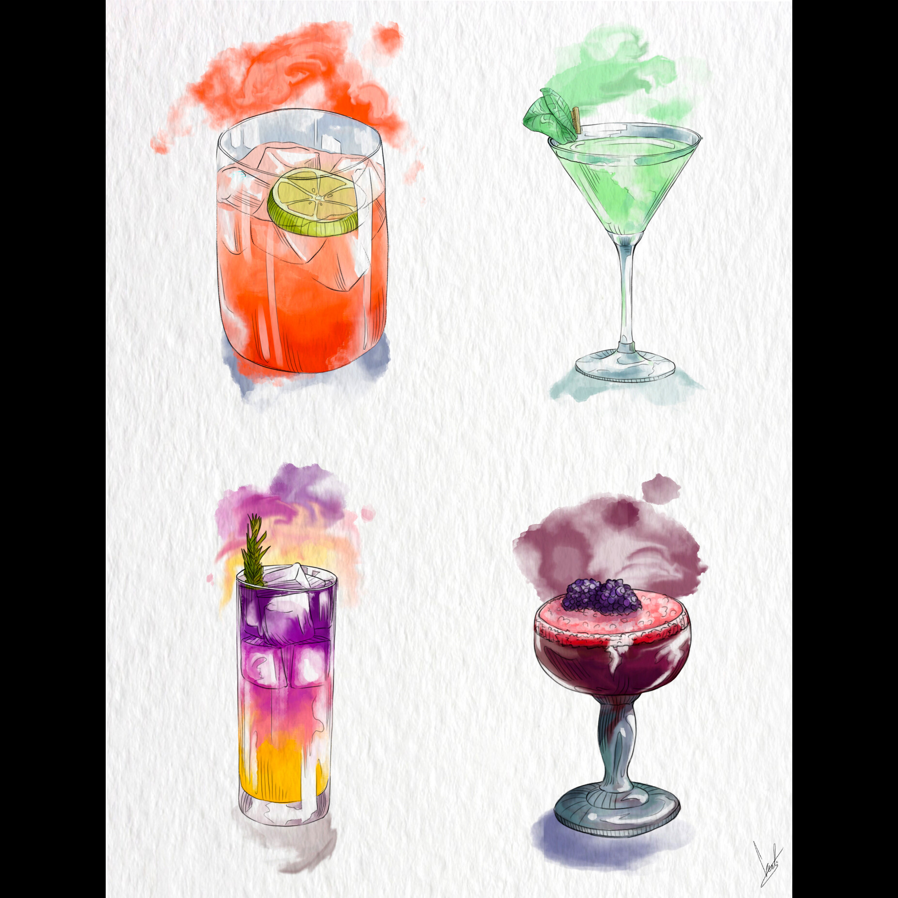 ArtStation - Watercolor Cocktails