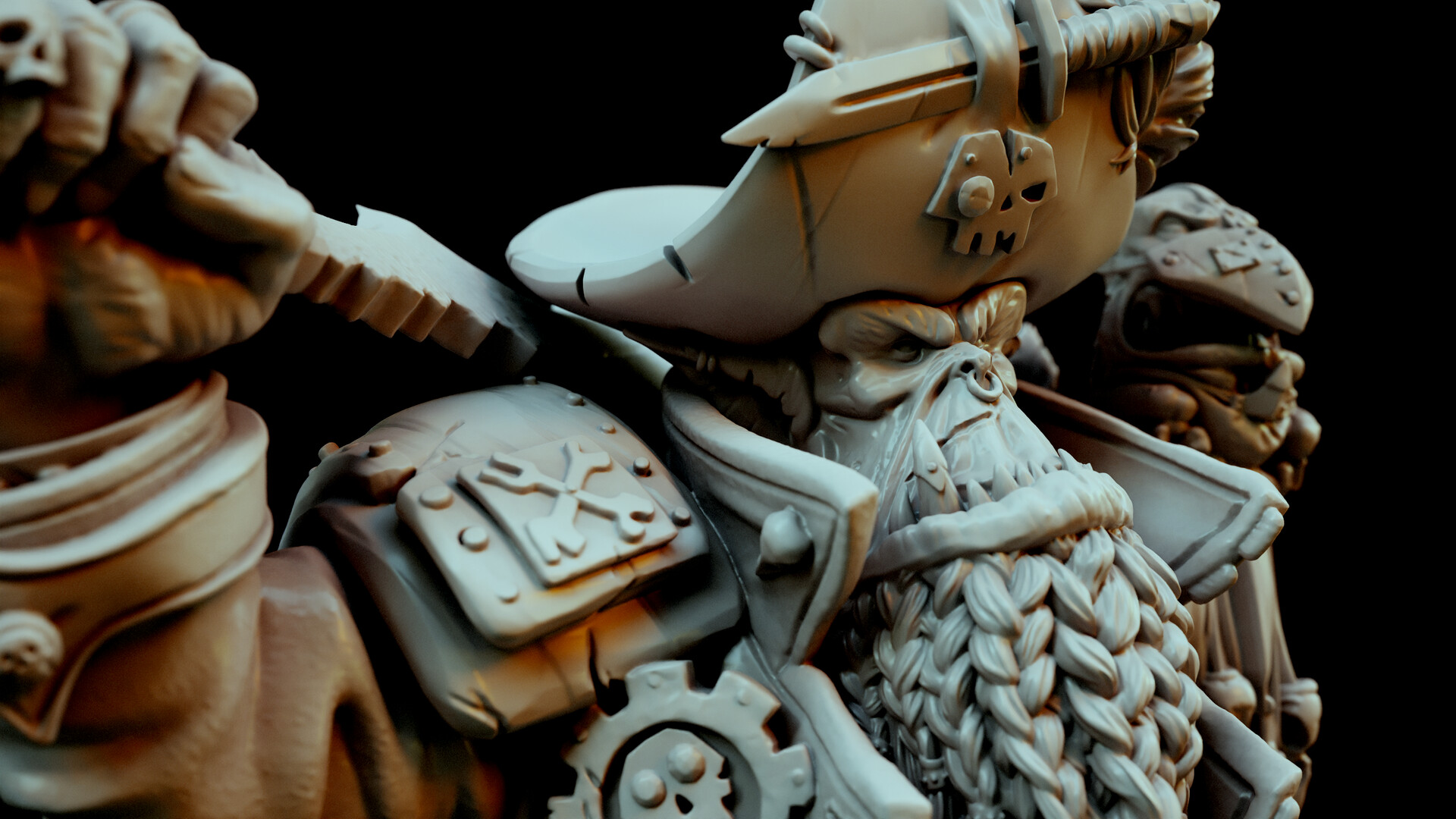 ArtStation - Orc pirate Kaptin Bust