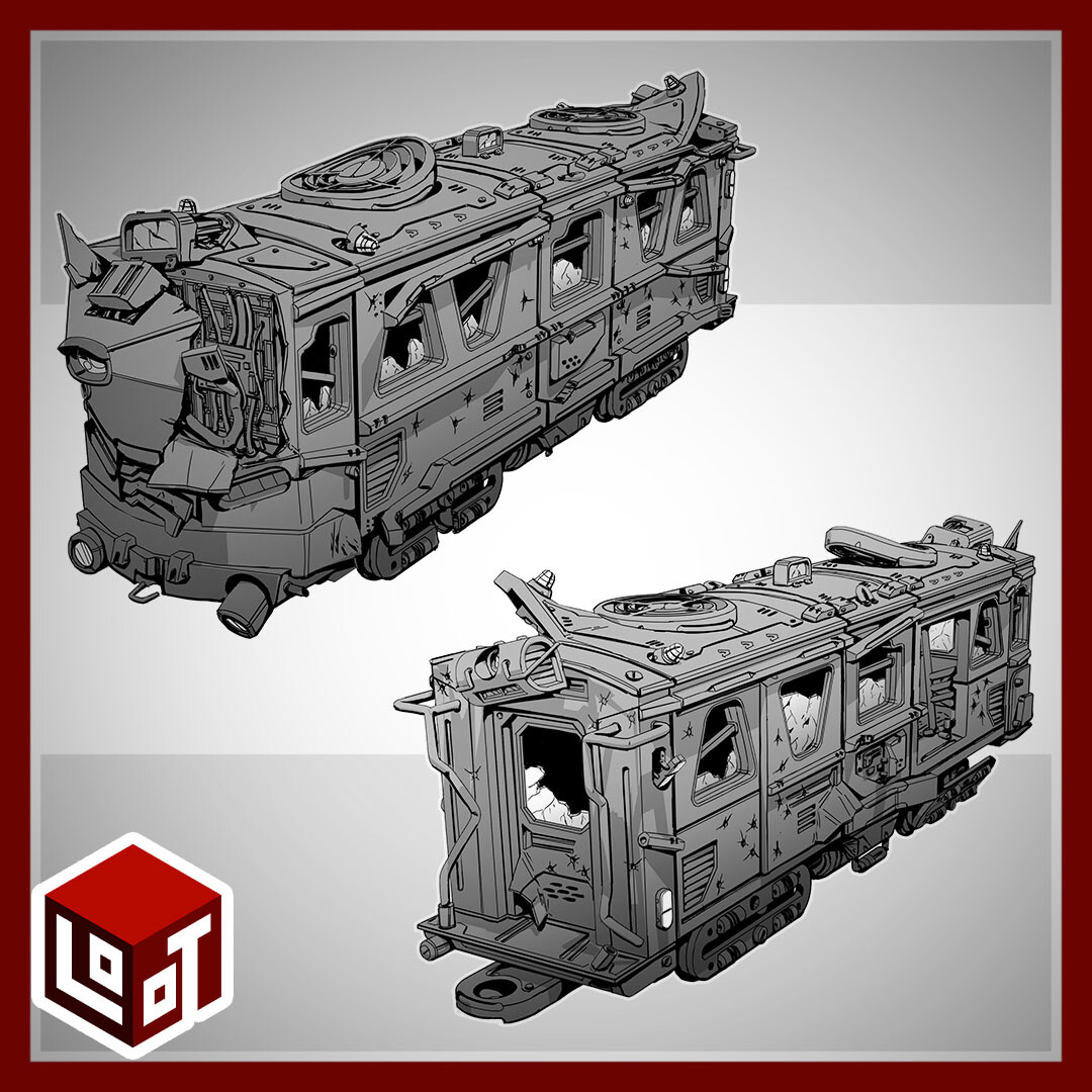 ArtStation - Dark Neon Train & Crazy Bricks Train