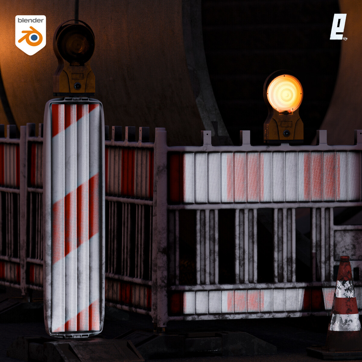 ArtStation - EU Roadwork - retro-reflective material study