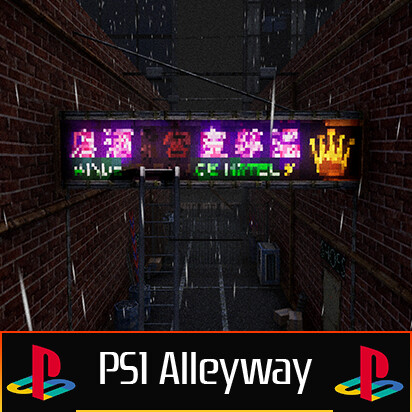 ArtStation - PS1/PSX Styled Alleyway
