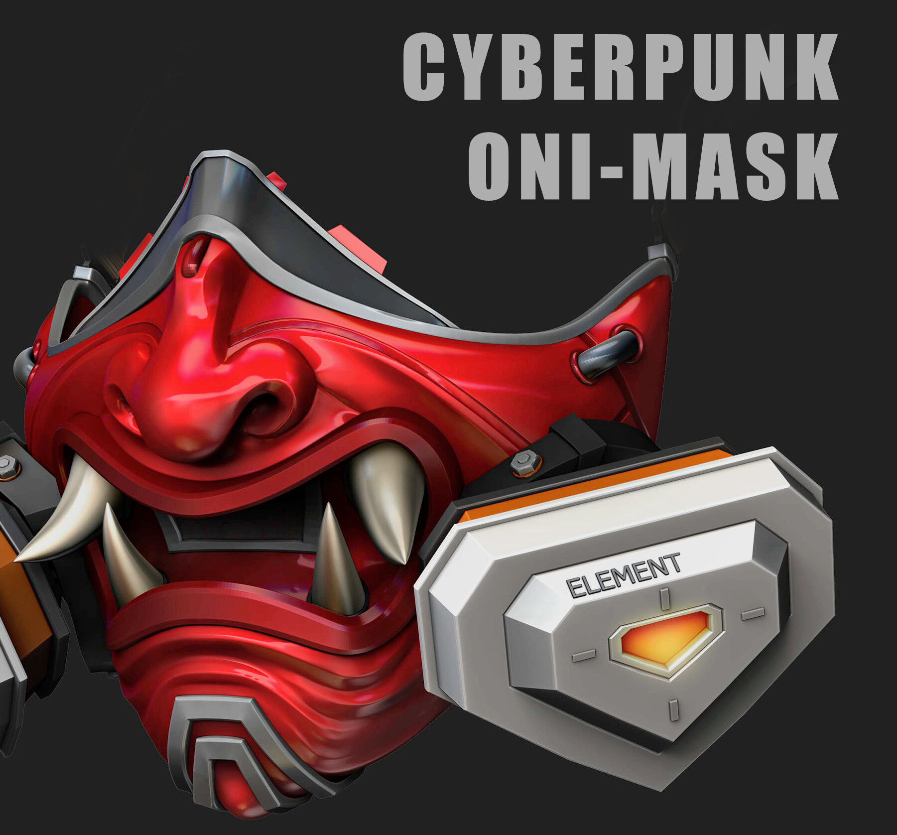 ArtStation - Cyberpunk Oni-Mask