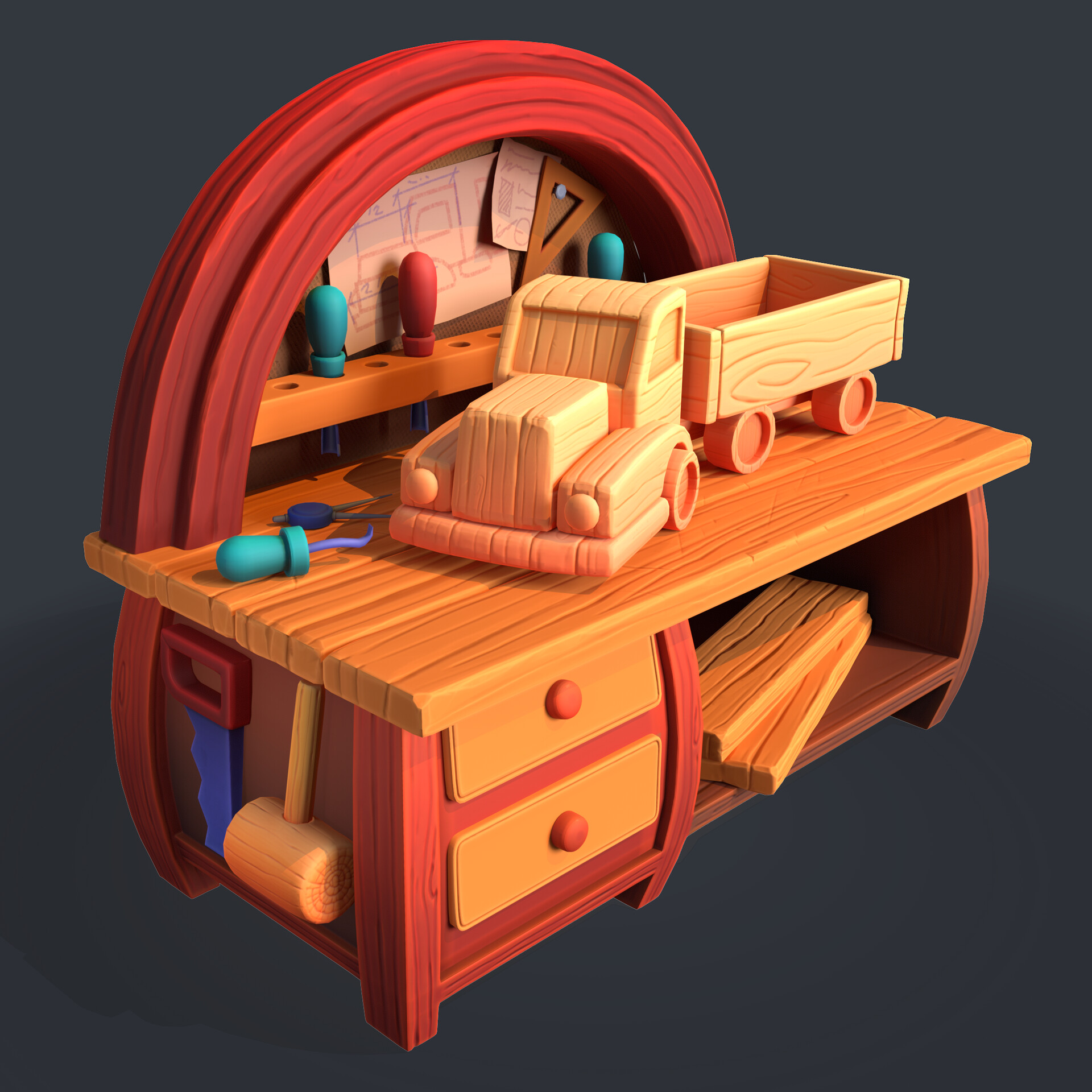 ArtStation - Wood Carving Bench