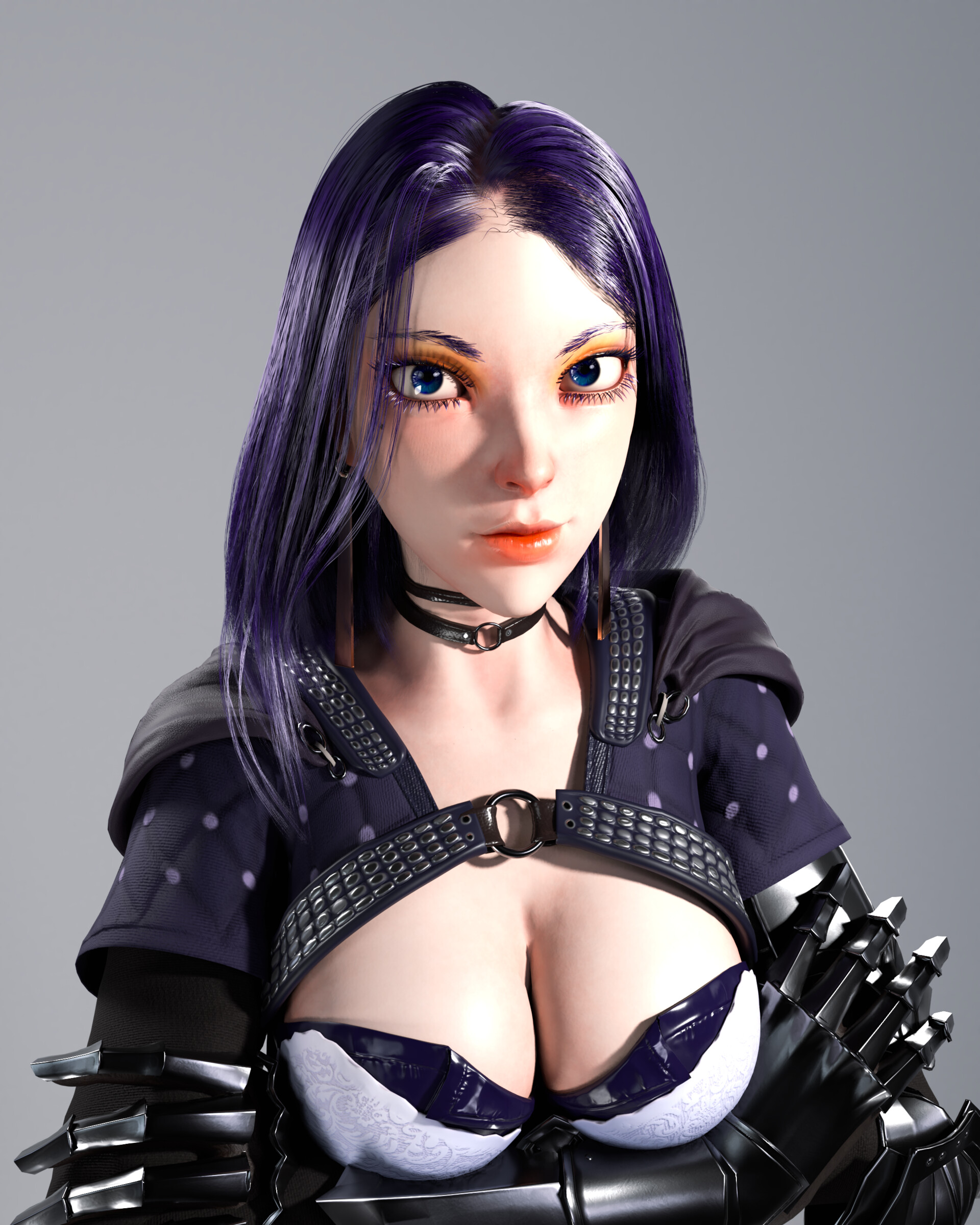 ArtStation - girl in purple 3d model