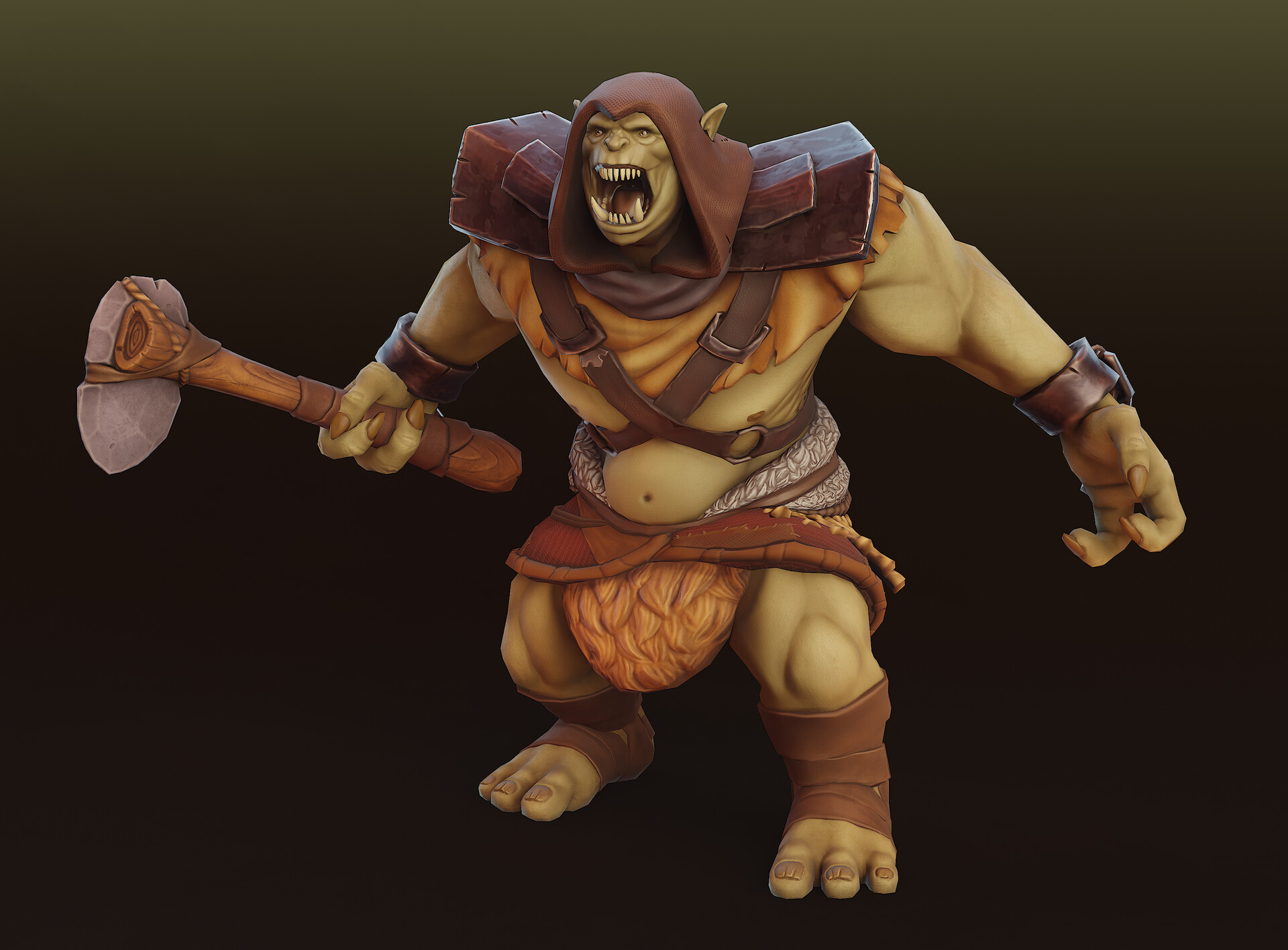 ArtStation - Feral Ogre (LowPoly)