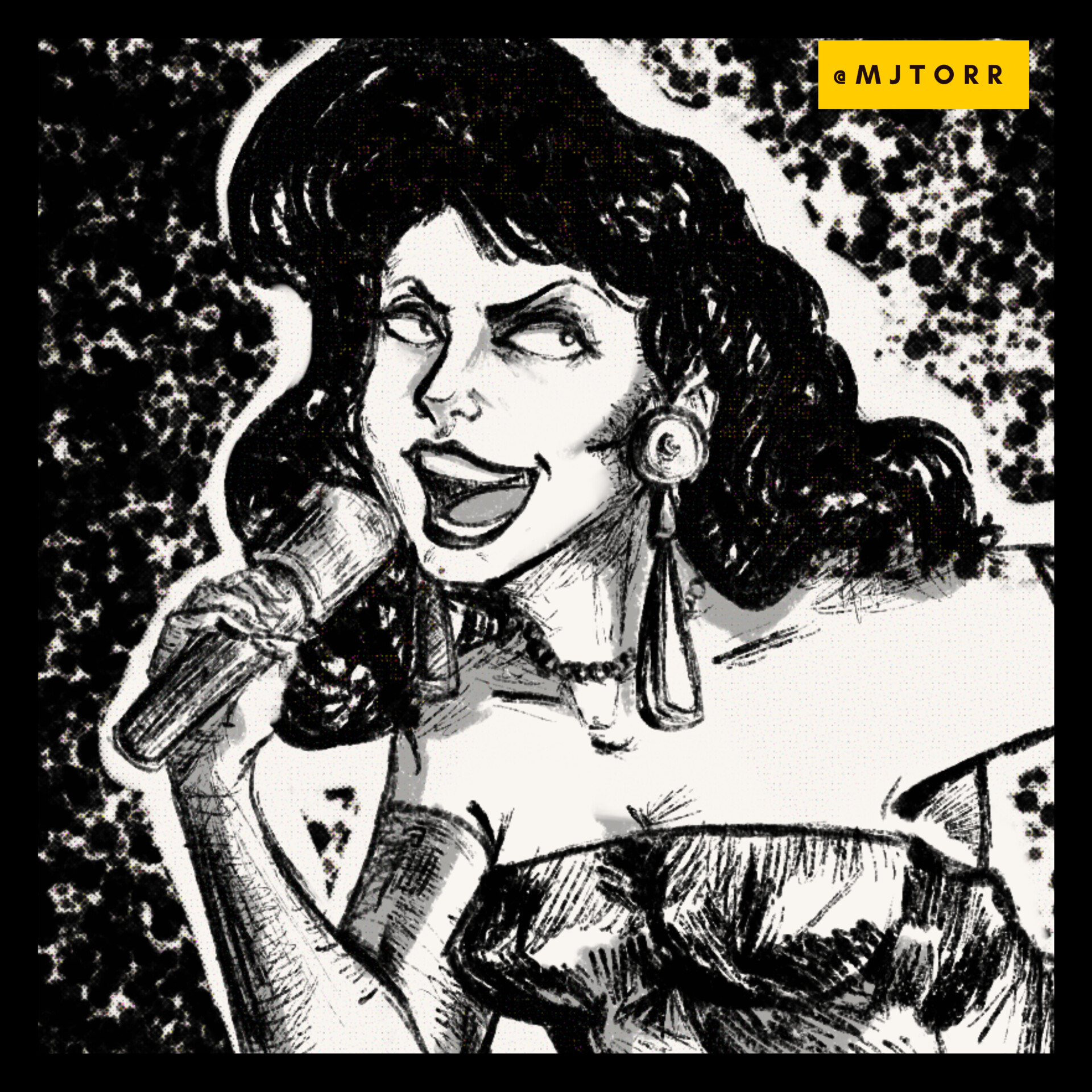 ArtStation - Ink character design 50s Style: "The singer"