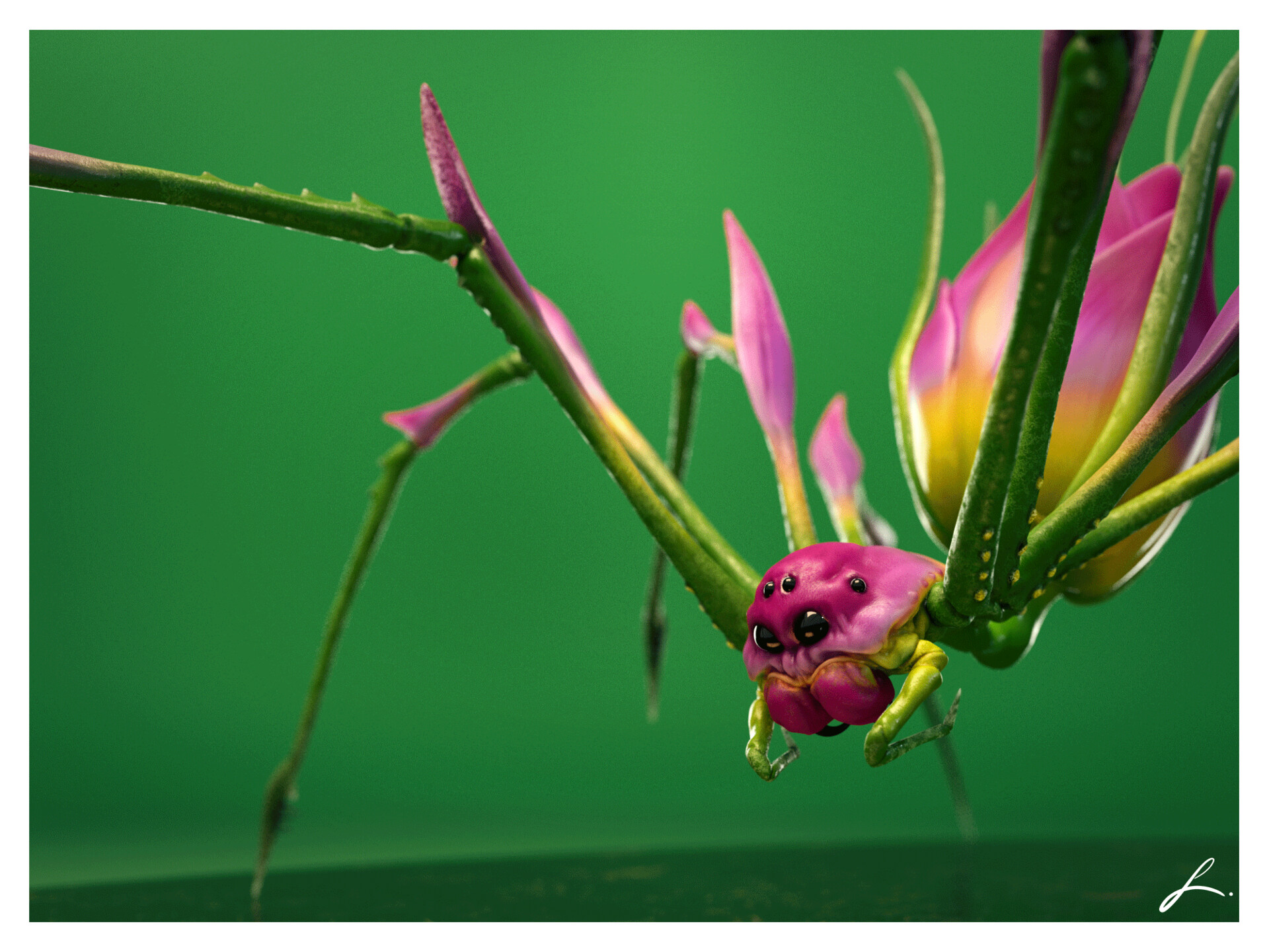 ArtStation - Flower Spider and Jungle Insect