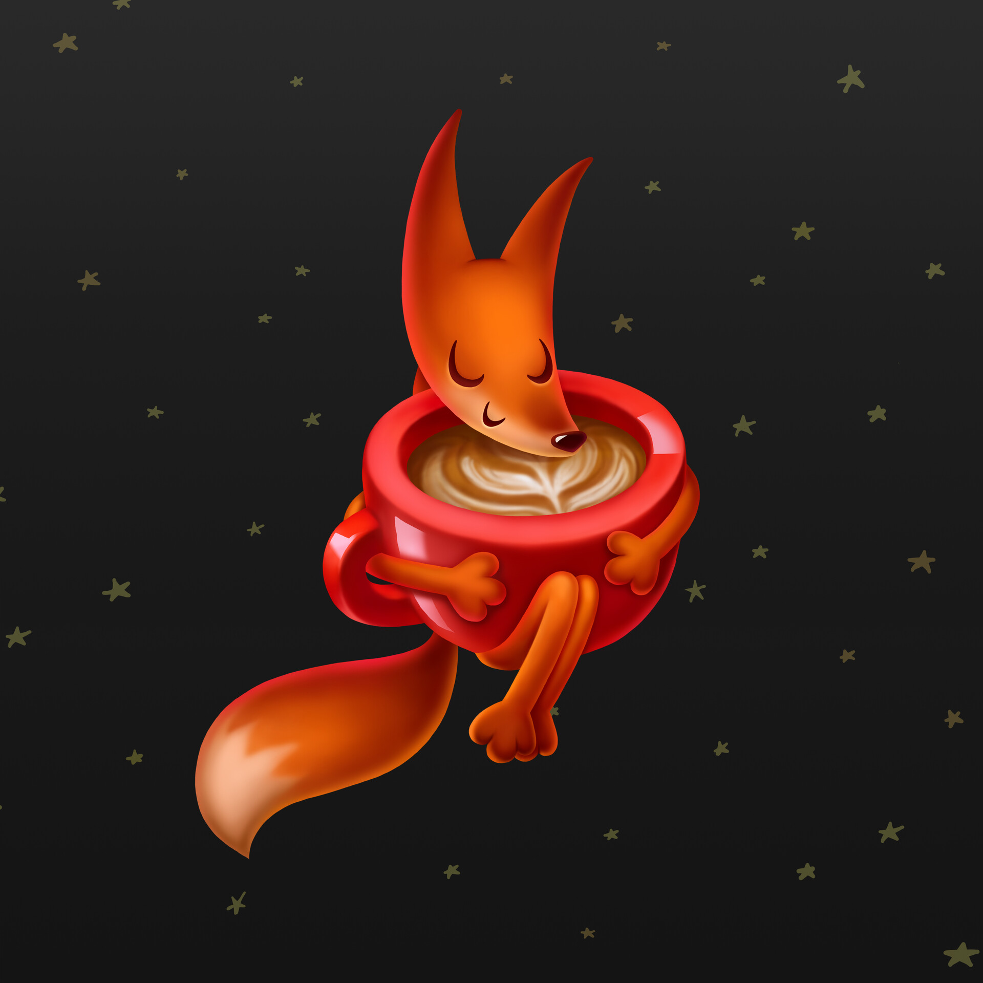 ArtStation - Coffee Fox in Space