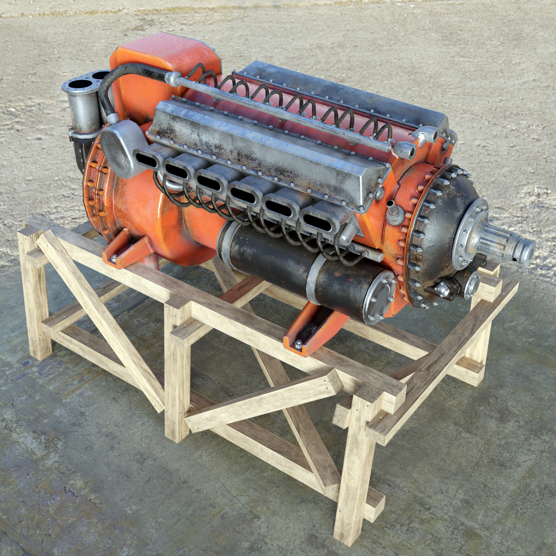 ArtStation - Aircraft engine Merlin