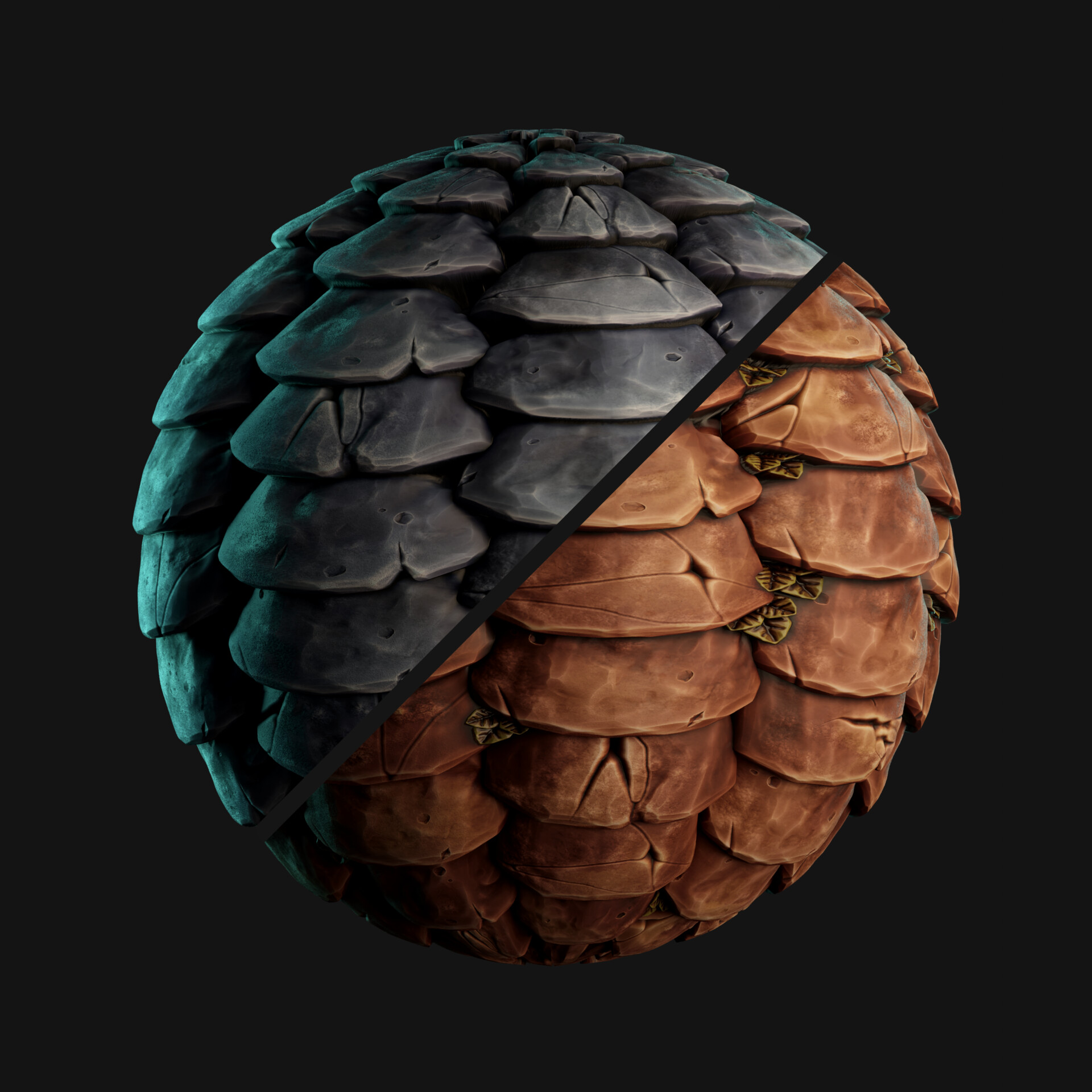 ArtStation - Stylized PBR Materials I Roof tileable texture
