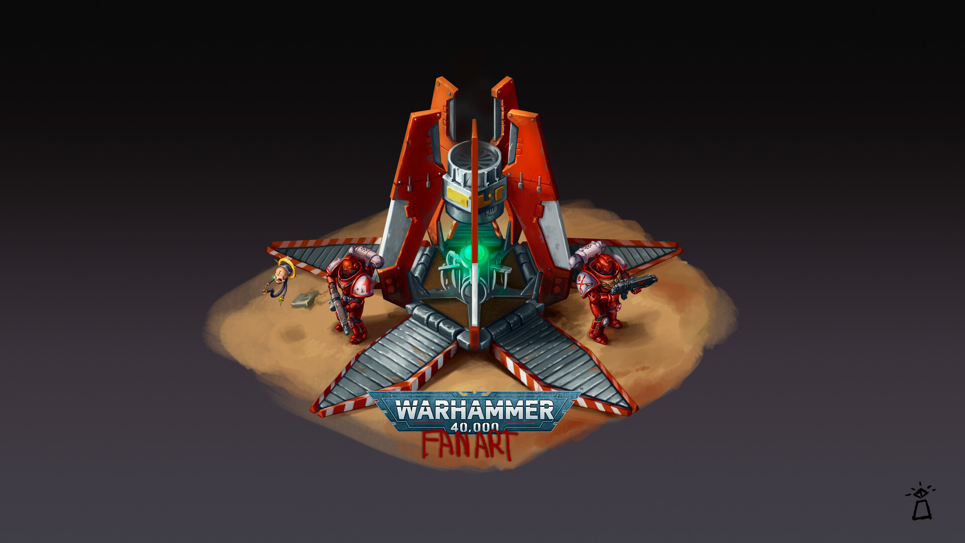 ArtStation - Crimson Sabres | Warhammer 40000 | FanArt | Isometric Asset