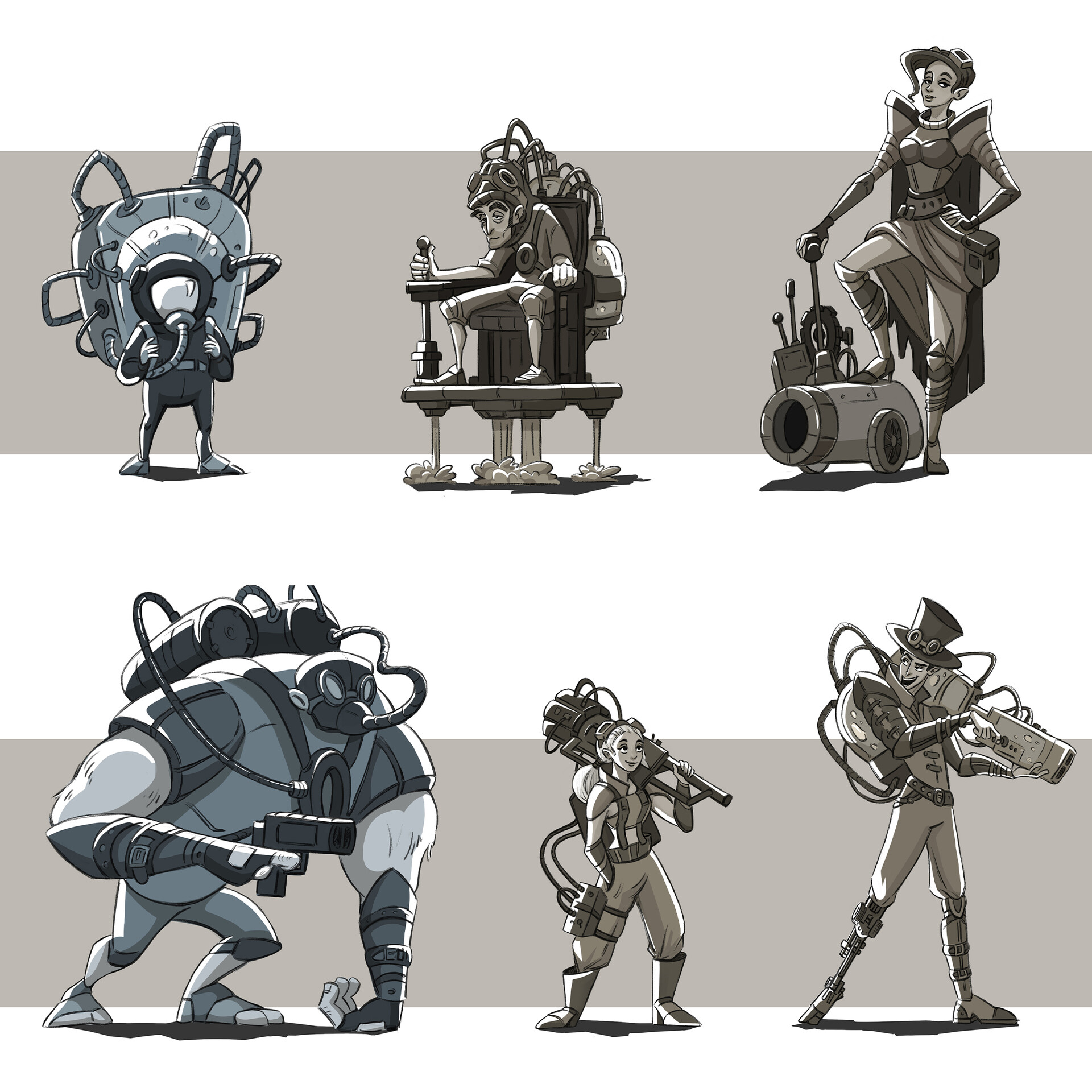 ArtStation - Steampunk Squad - Character Lineup