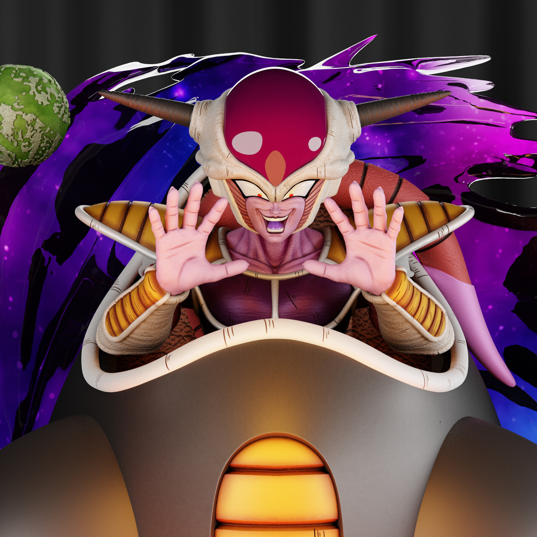 ArtStation - Frieza destroyed planet vegeta for statue 1/4 and 1/6