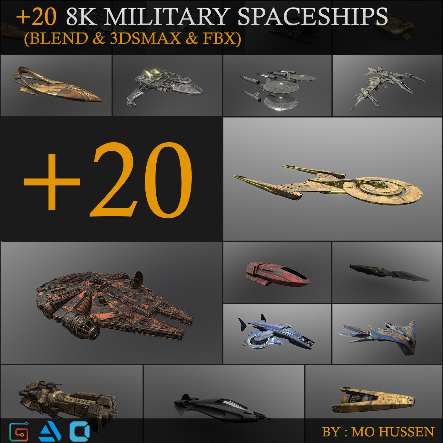 ArtStation - +20 8k Military spaceships