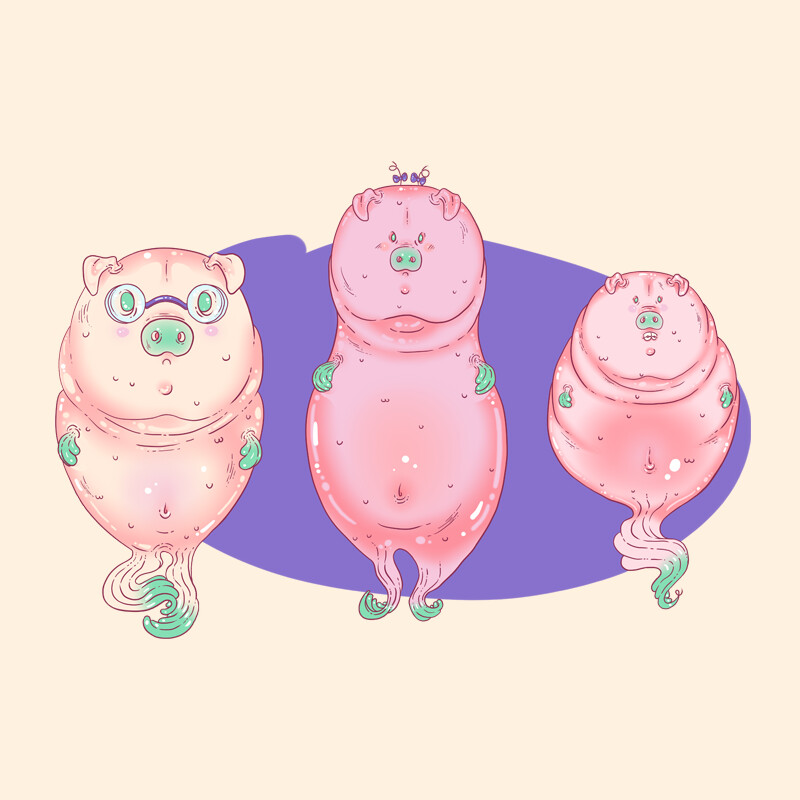 ArtStation - The Fish Pigs - 3 Fish Pigs