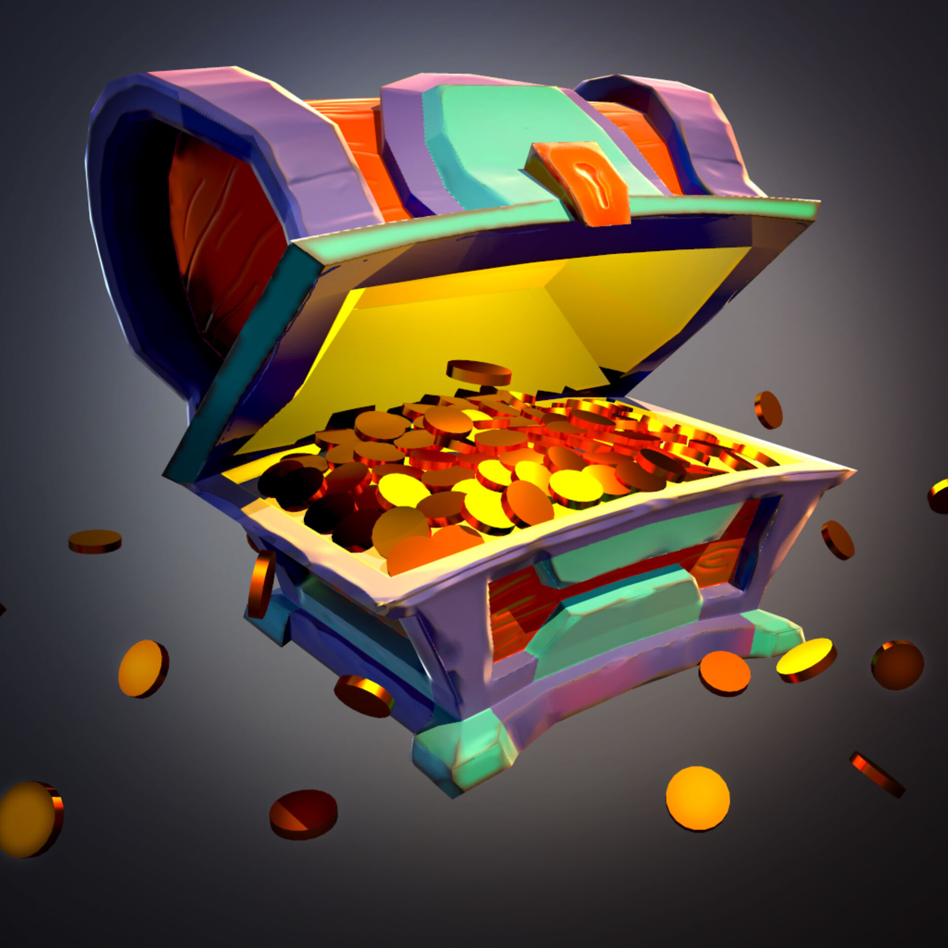 ArtStation - Treasure Chest Low Poly