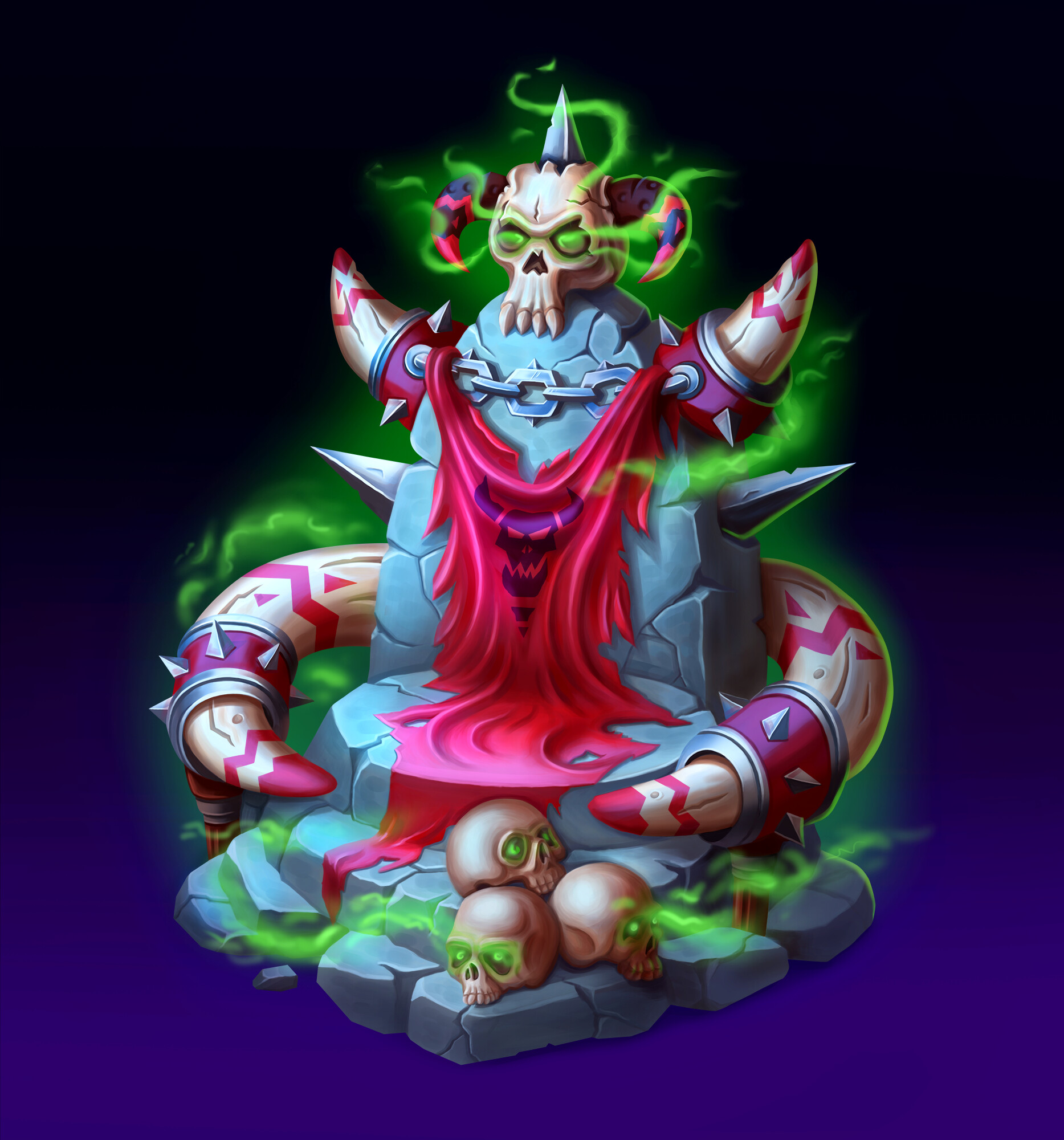 ArtStation - Orc throne concept art. Stone throne of the Fel Horde king ...