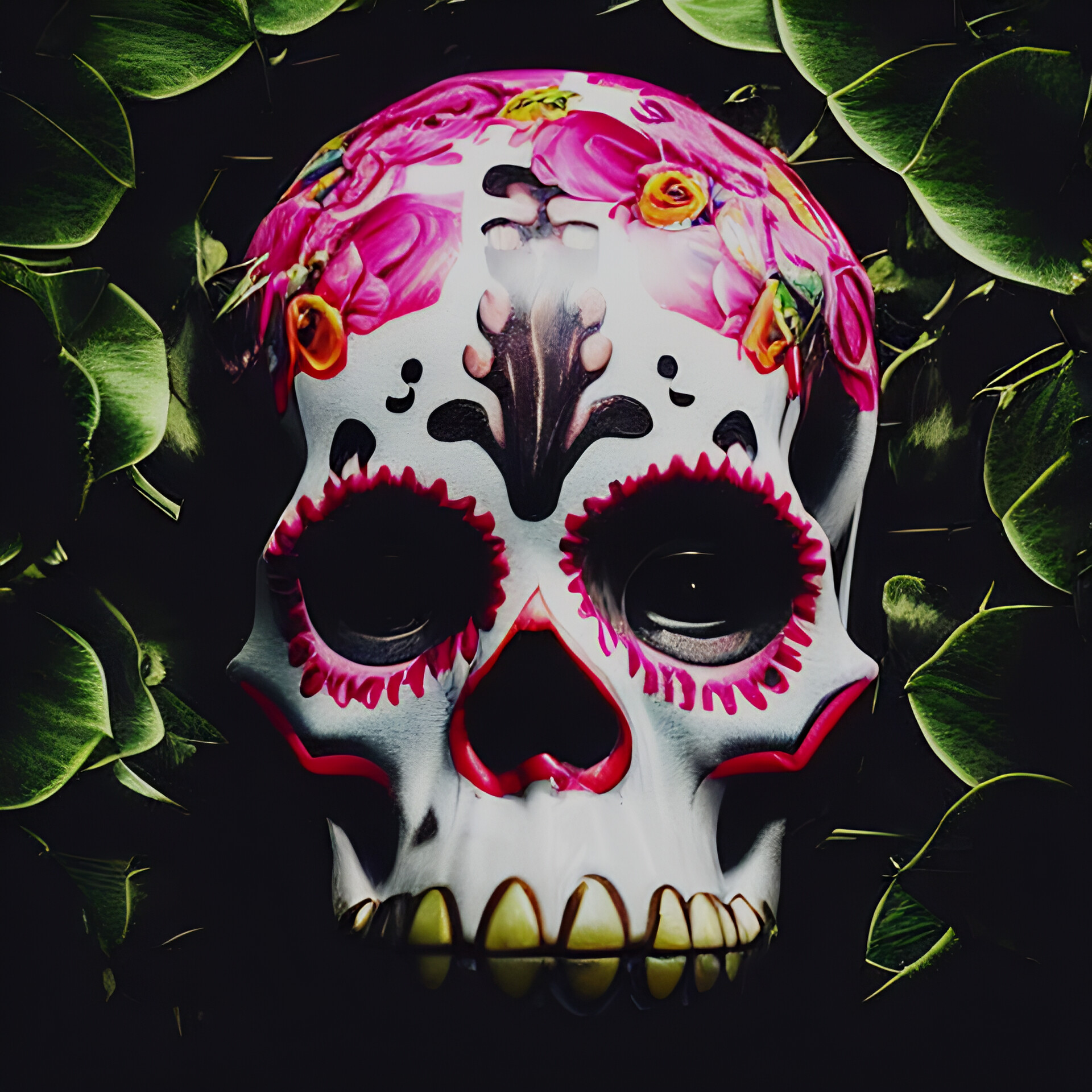 ArtStation - Flower skulls